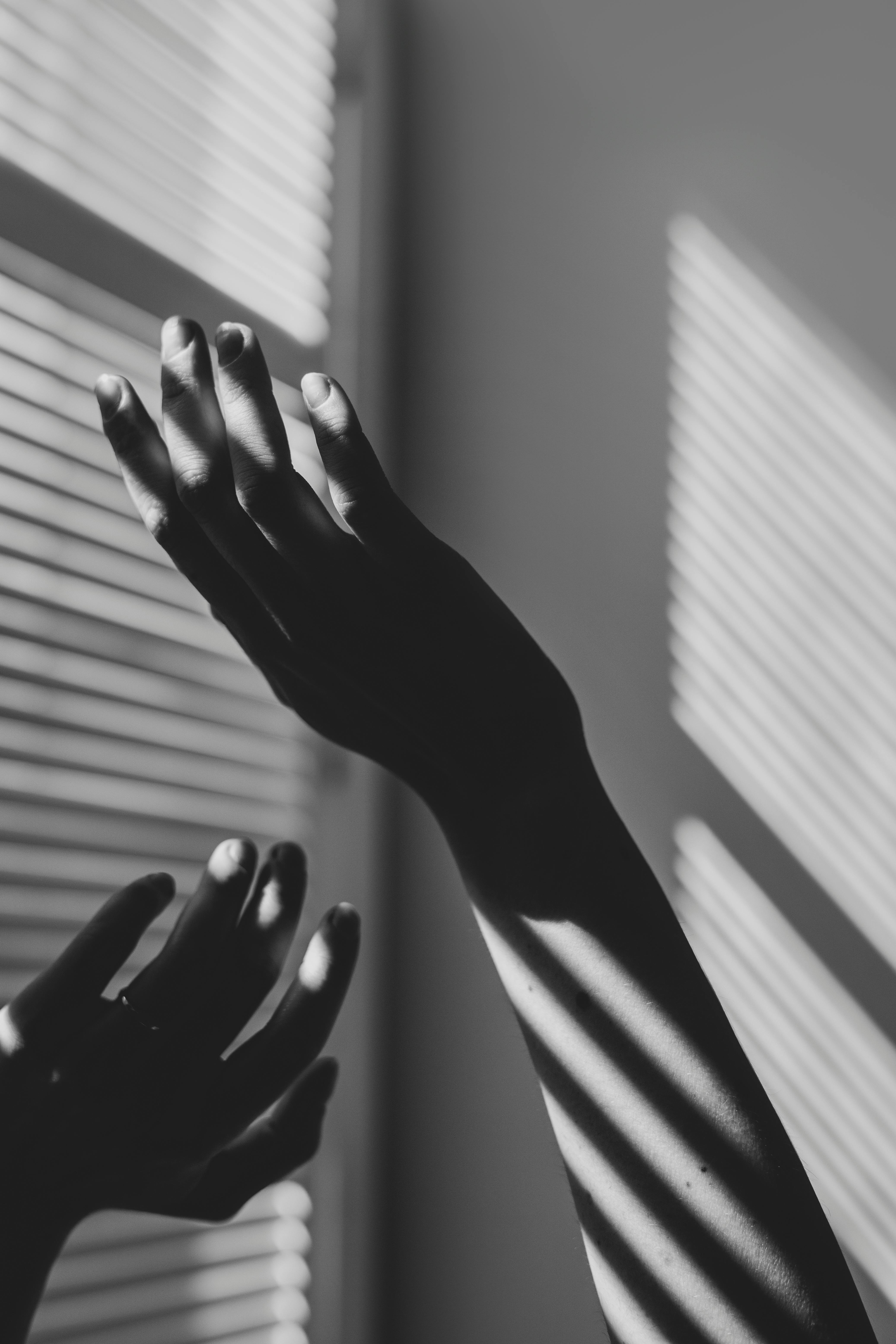 Monochrome Photo of Person's Hand · Free Stock Photo