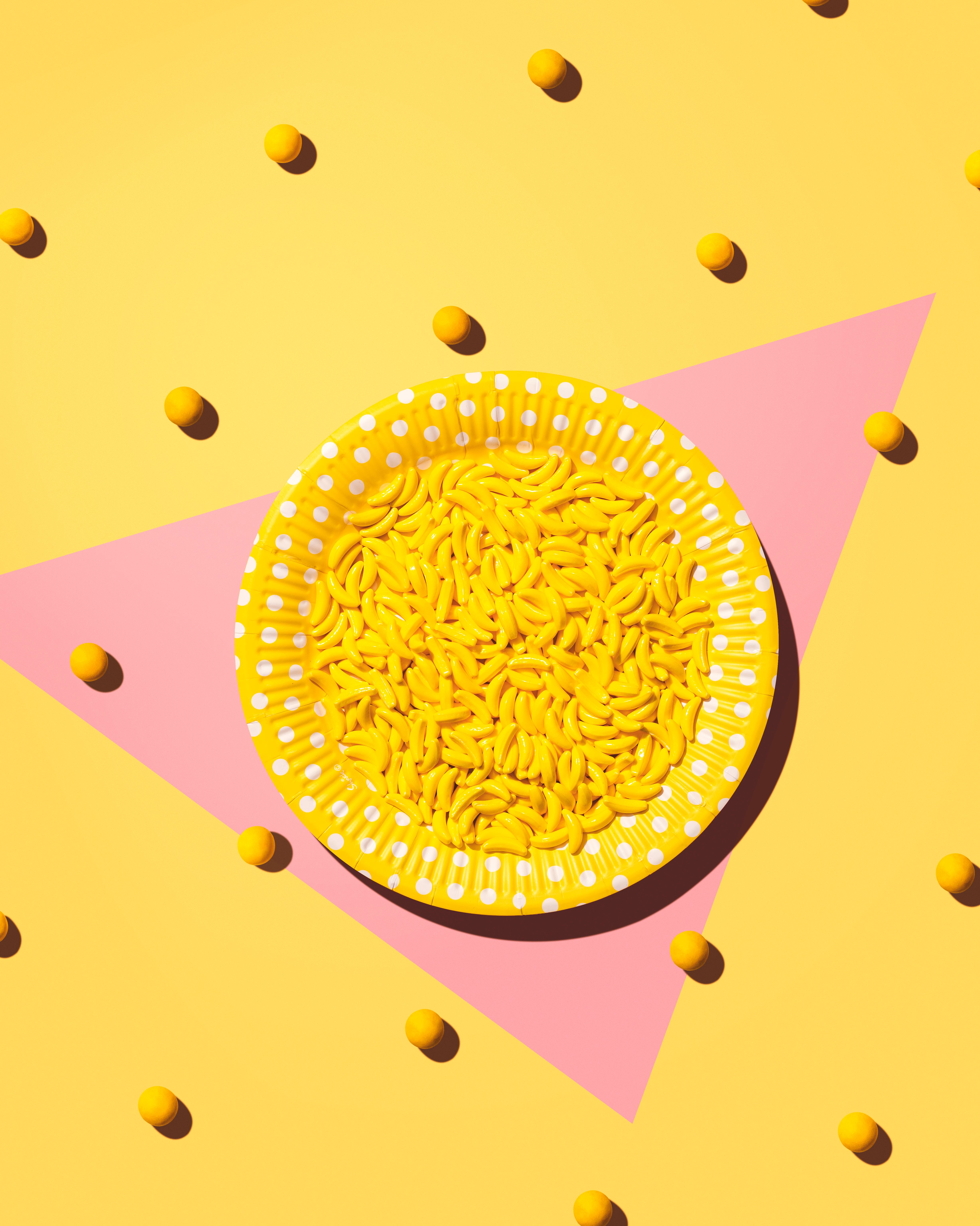 Yellow Banana Candies on a Yellow Plate · Free Stock Photo