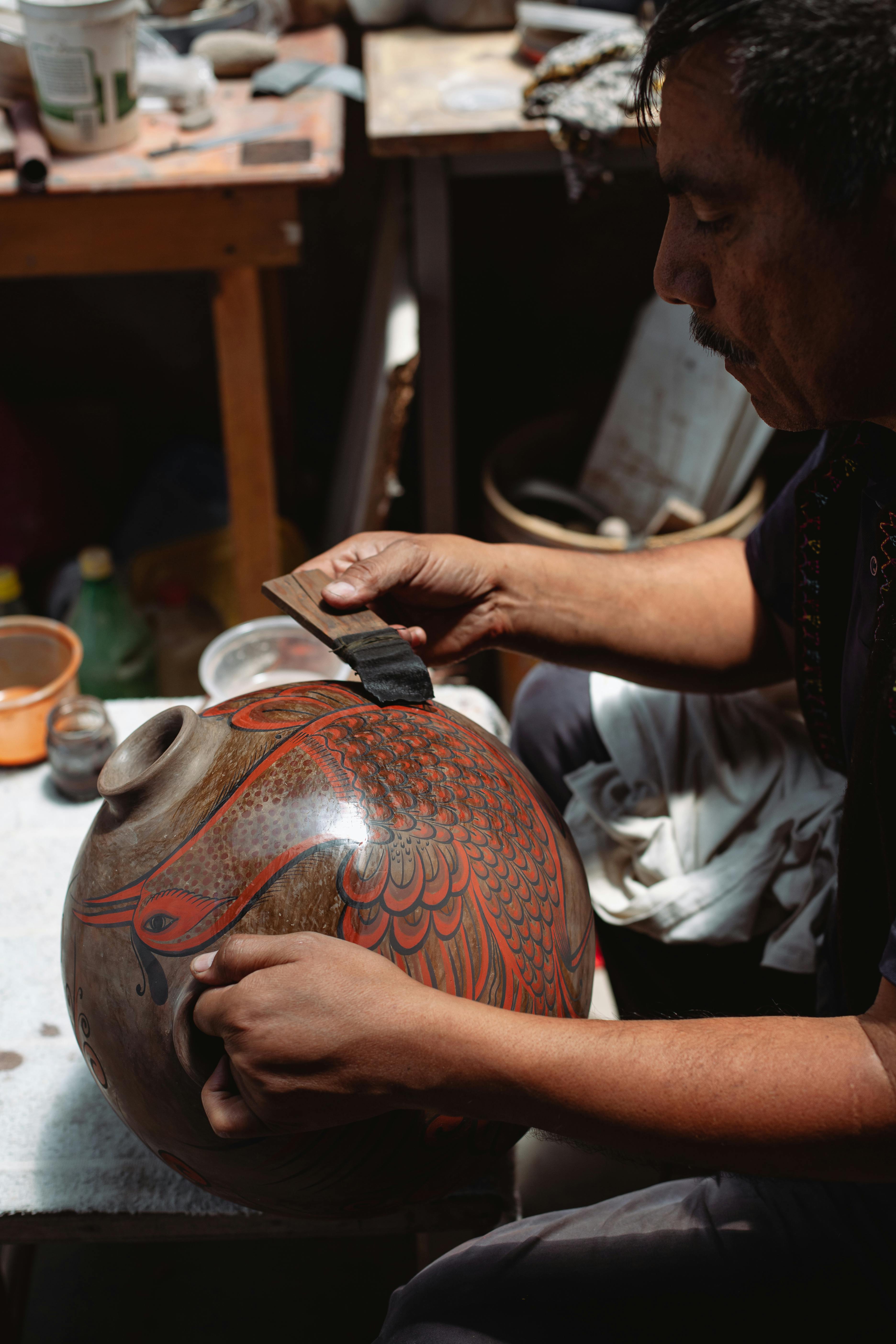 Old Man Making Clay Pottery · Free Stock Photo