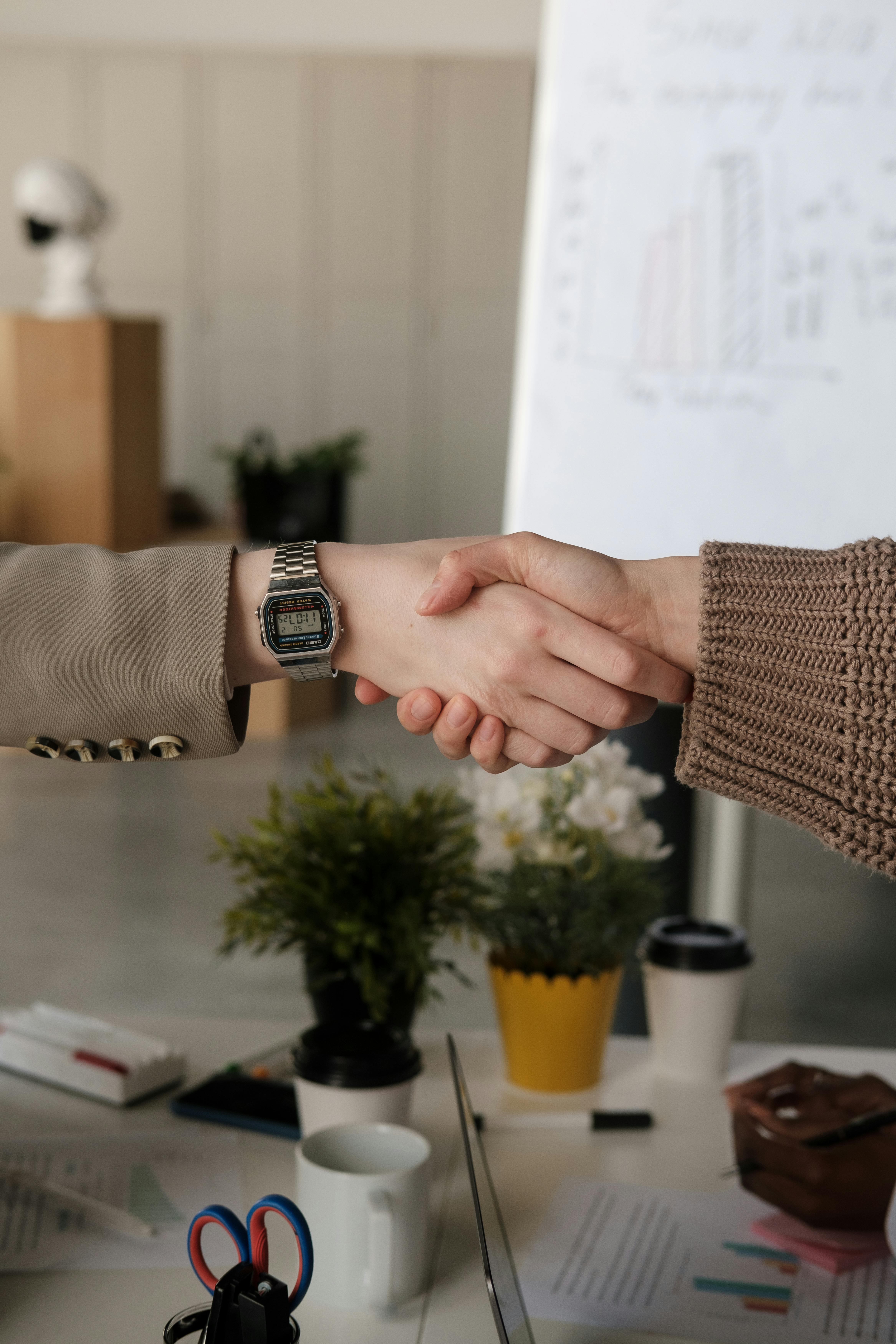 Shaking Hands over Table · Free Stock Photo