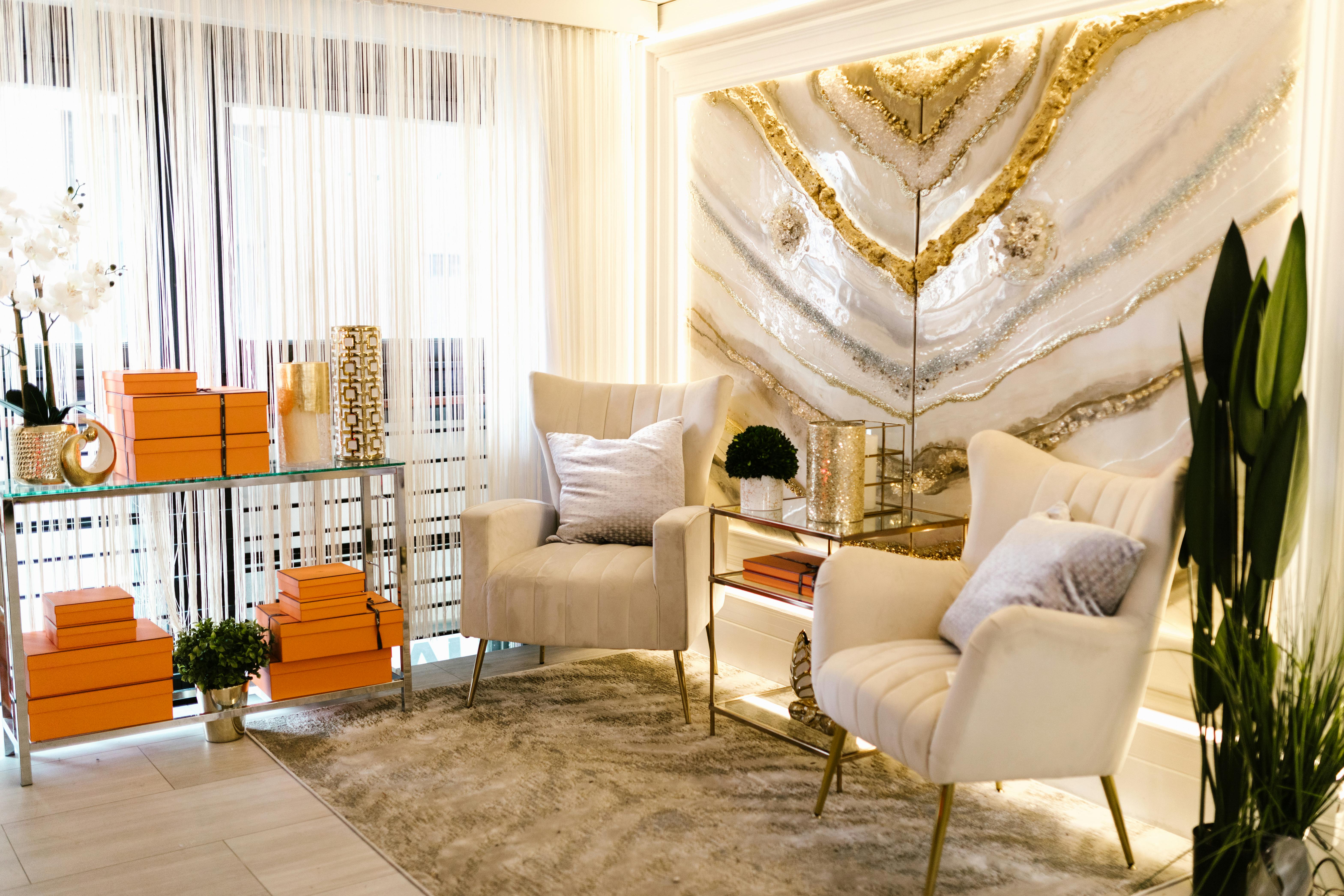 Modern Glamour Interior with Golden Details · Free Stock Photo