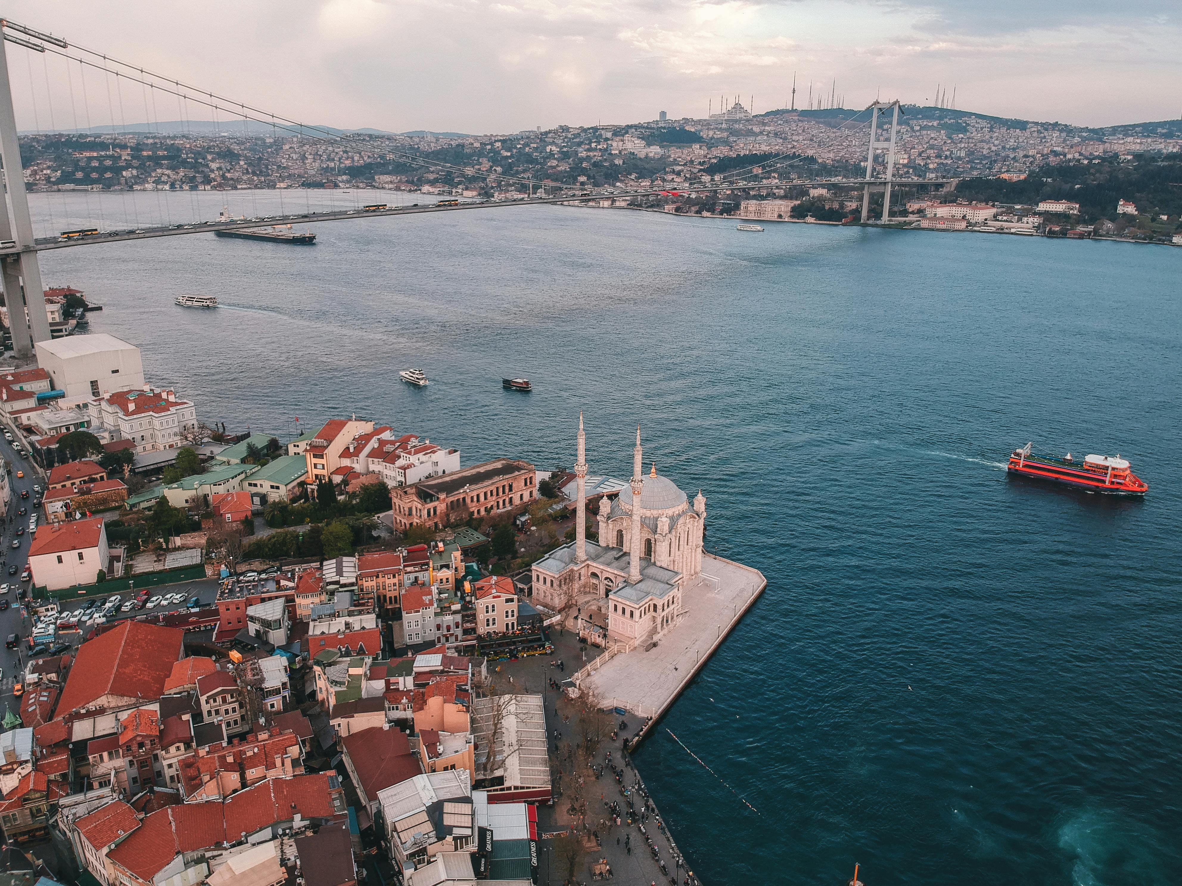 Aerial Shot of the Istanbul Strait · Free Stock Photo