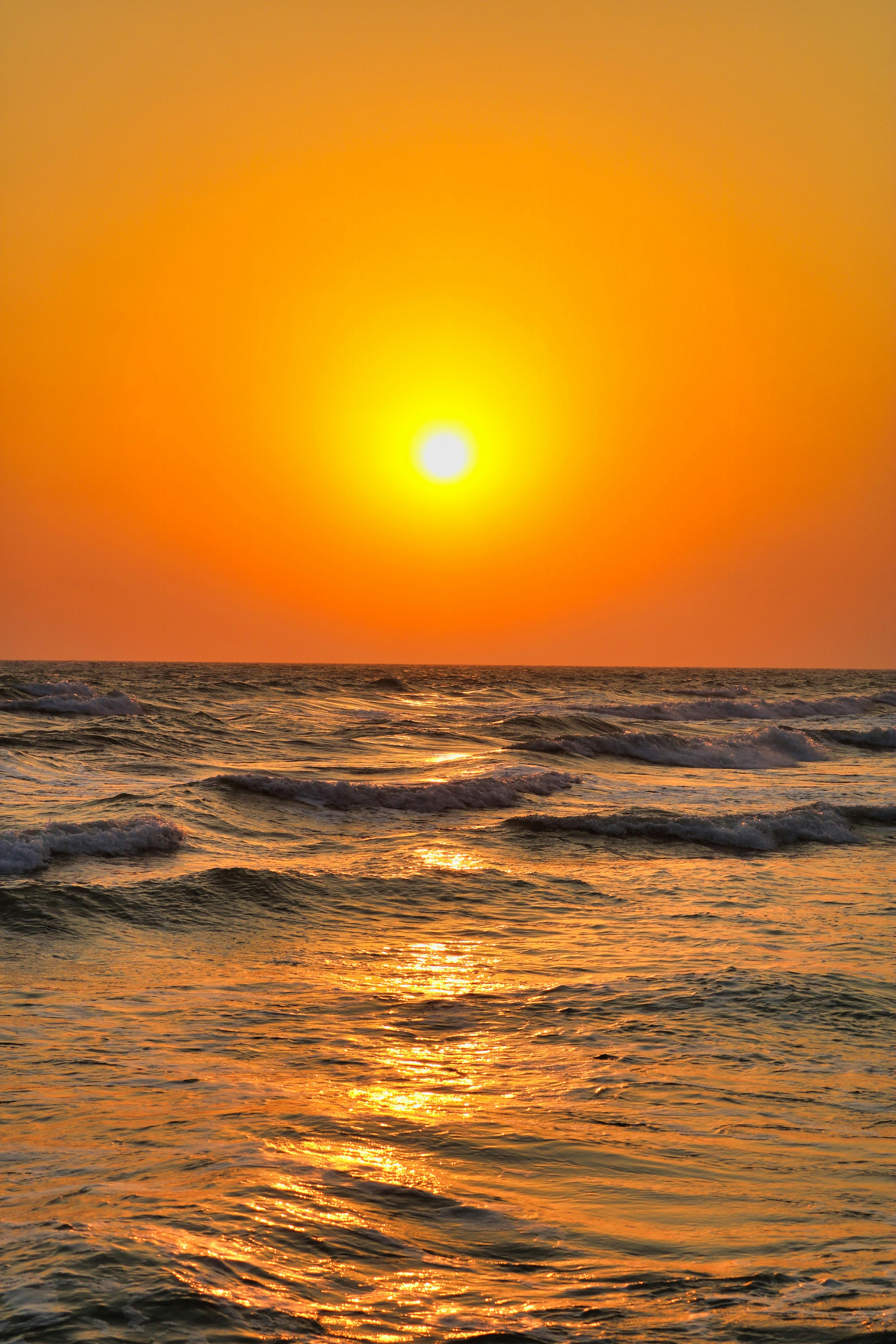 Orange Sky Over the Sea · Free Stock Photo