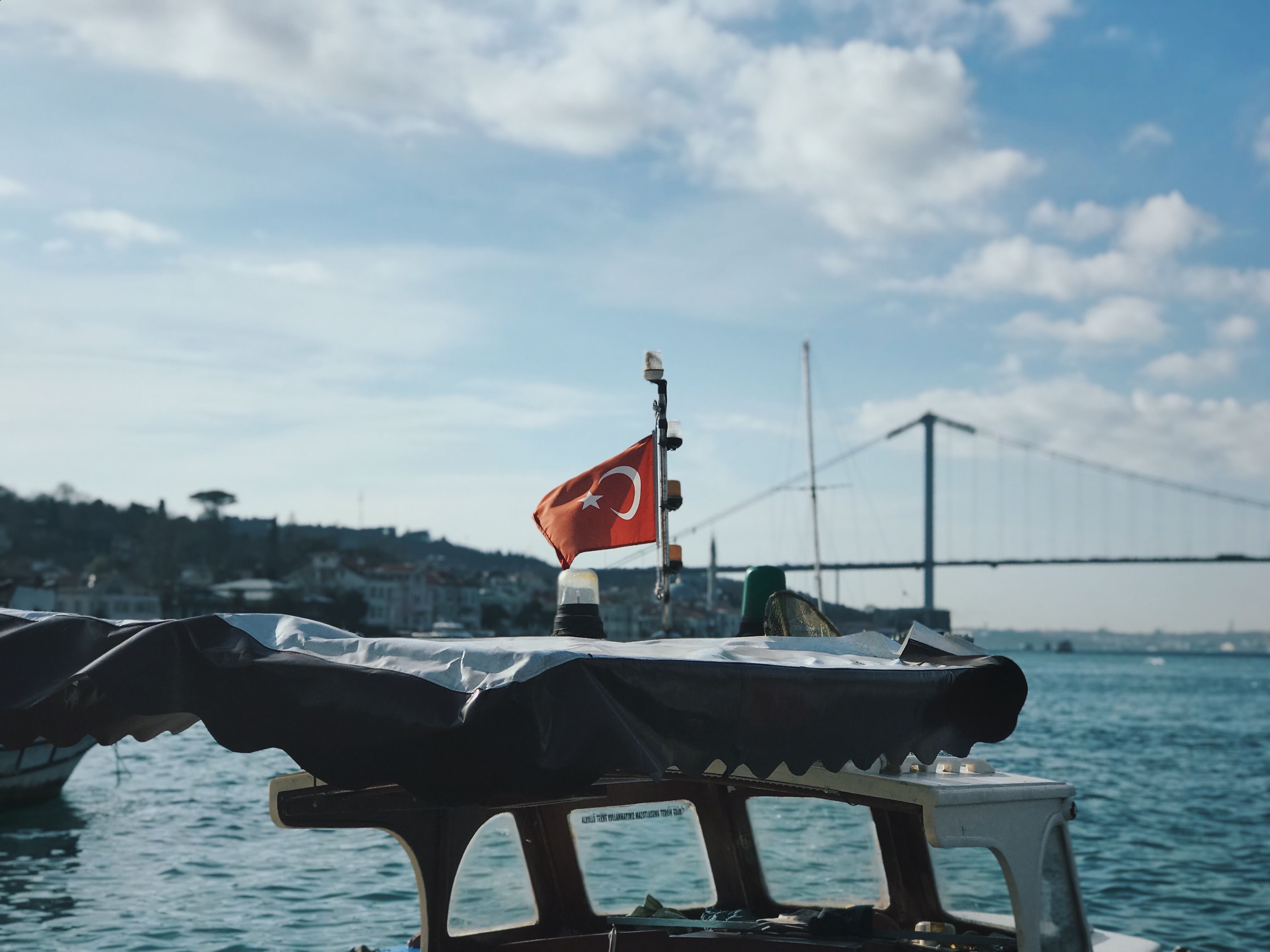 Turkish Flag on a Boat in Bosphorus · Free Stock Photo