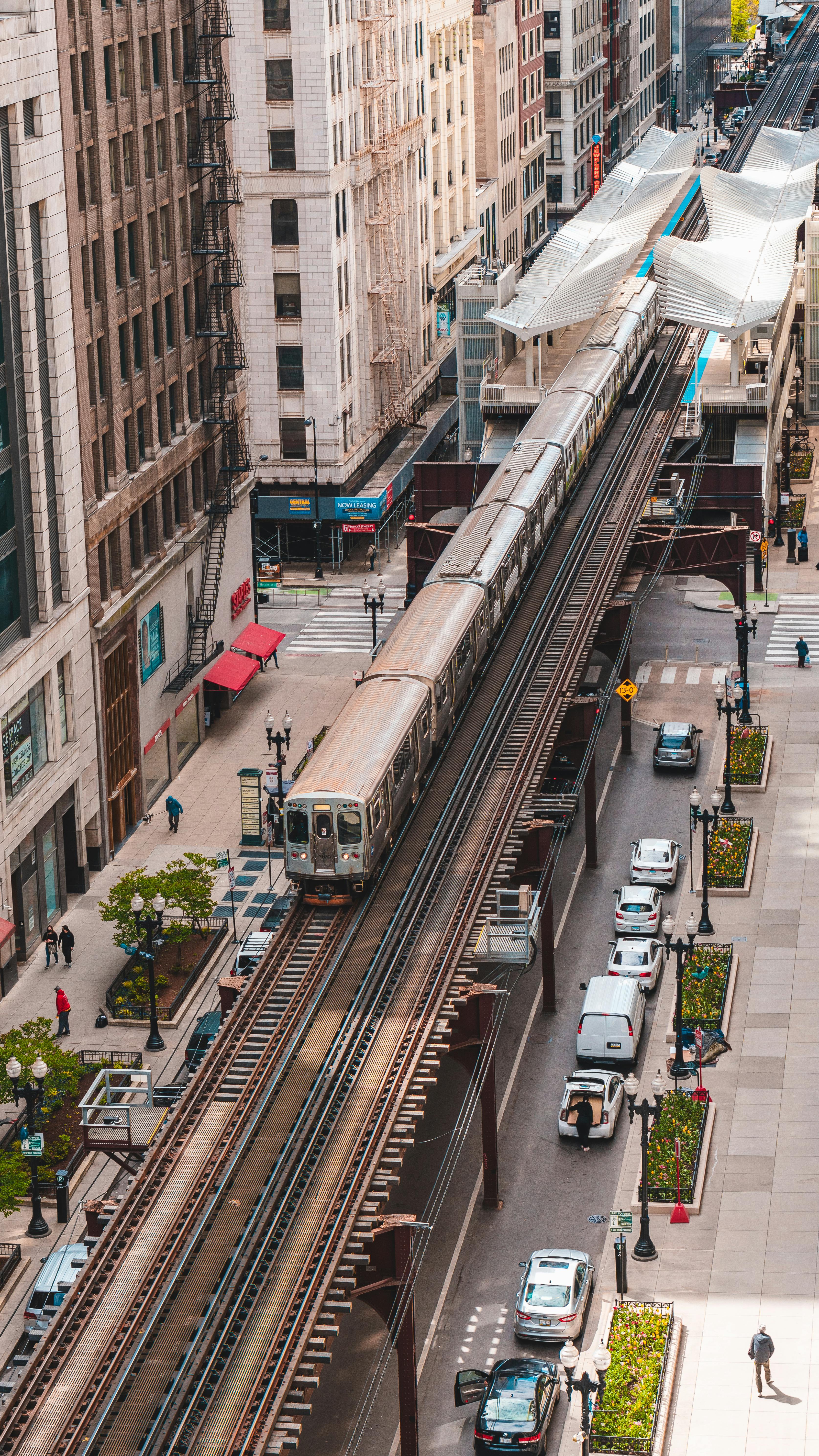 Elevated Train Downtown Urban Buildings · Free Stock Photo