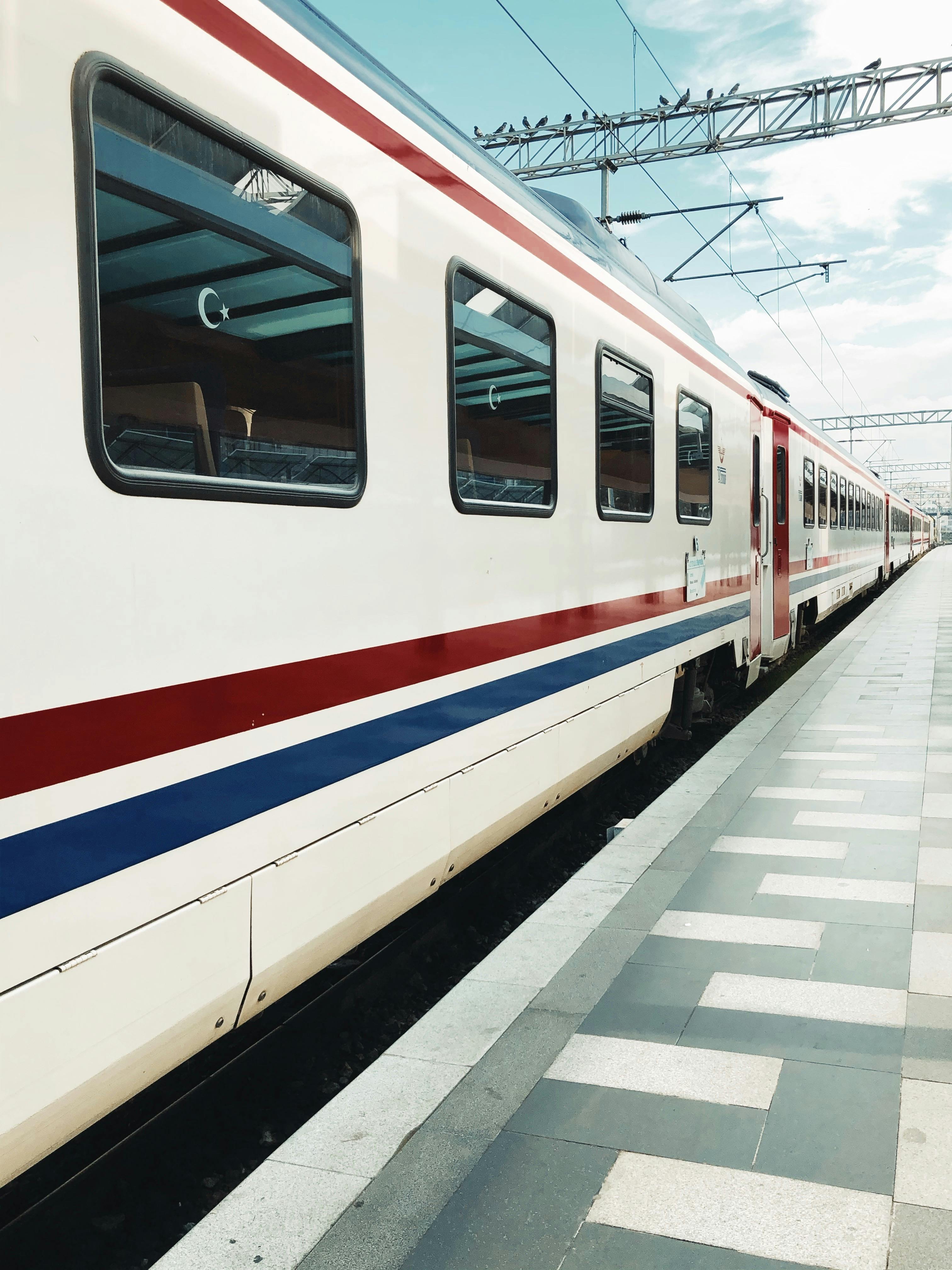White Red and Blue Train · Free Stock Photo
