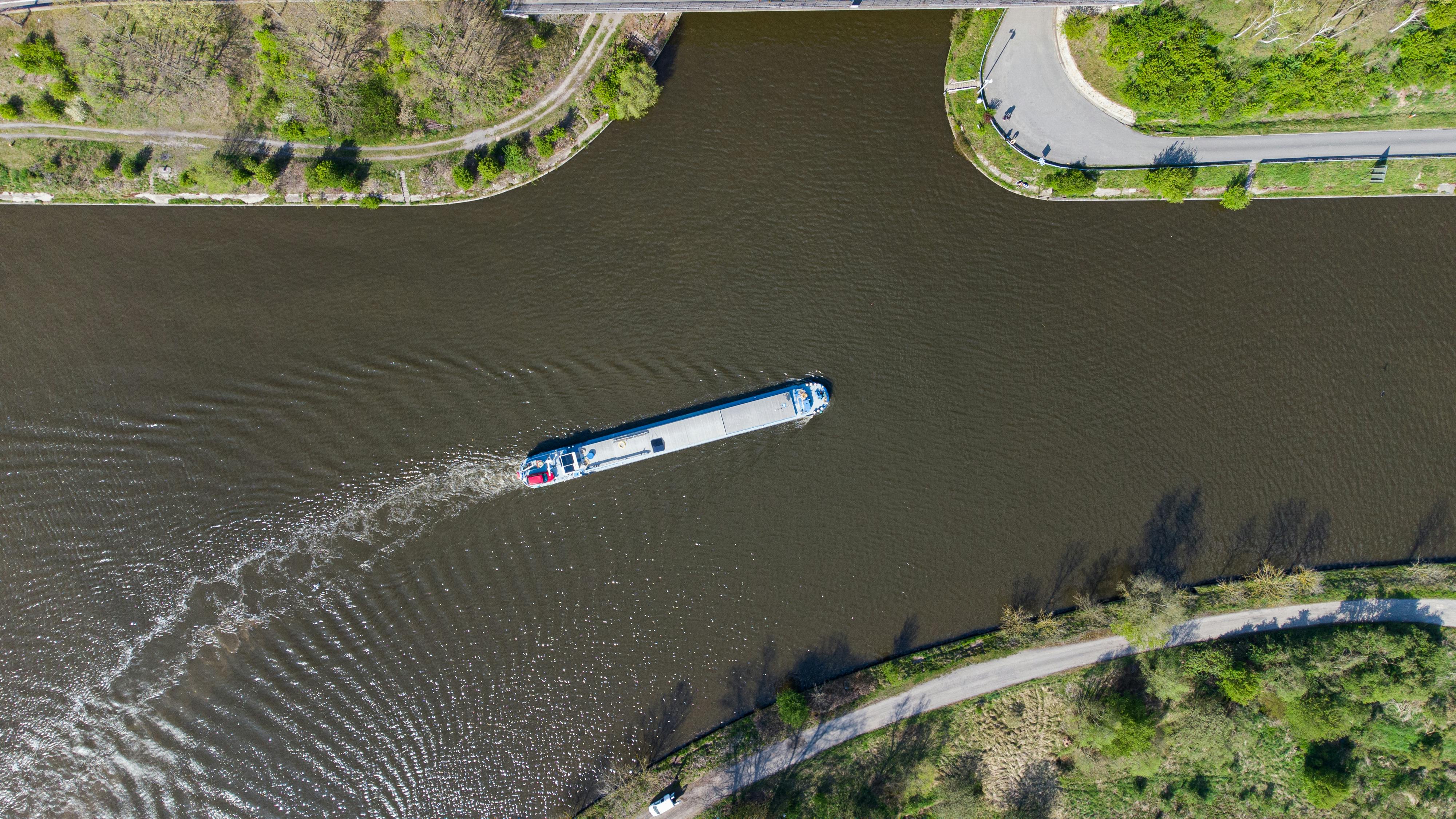 Aerial View of a Mossy Canal · Free Stock Photo