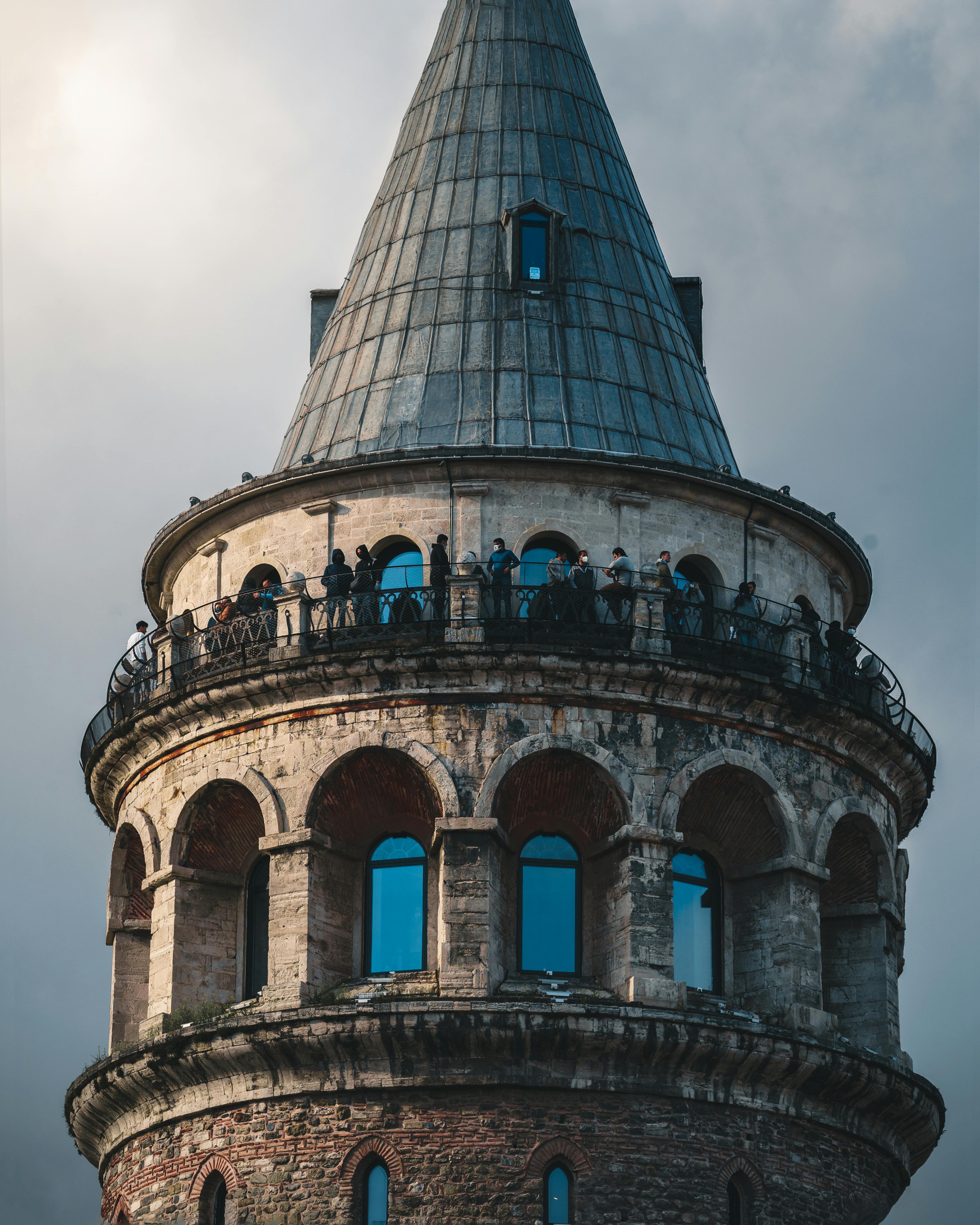Tourists on the Galata Tower Viewing Platform · Free Stock Photo
