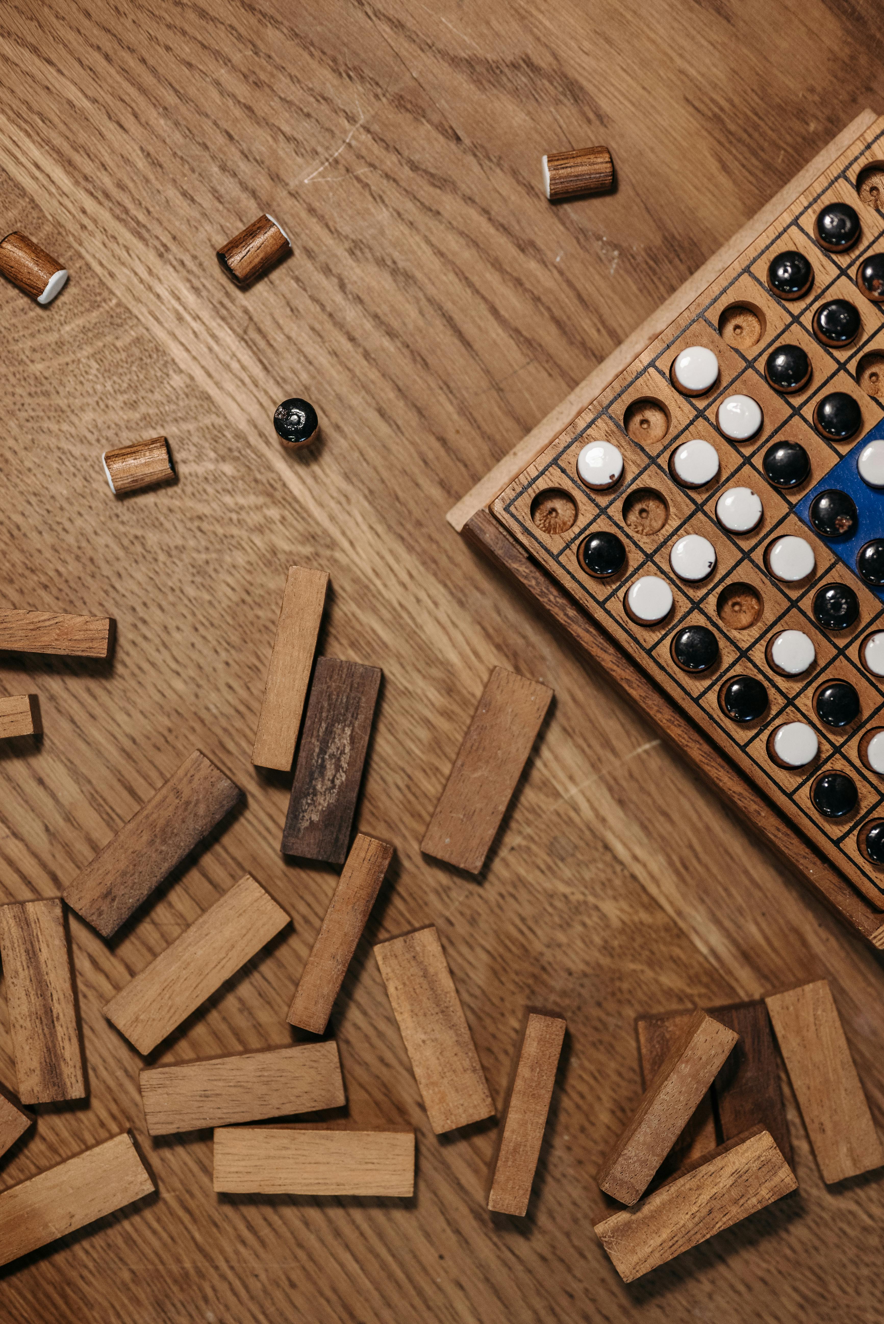 Wooden Board Game with Blocks · Free Stock Photo