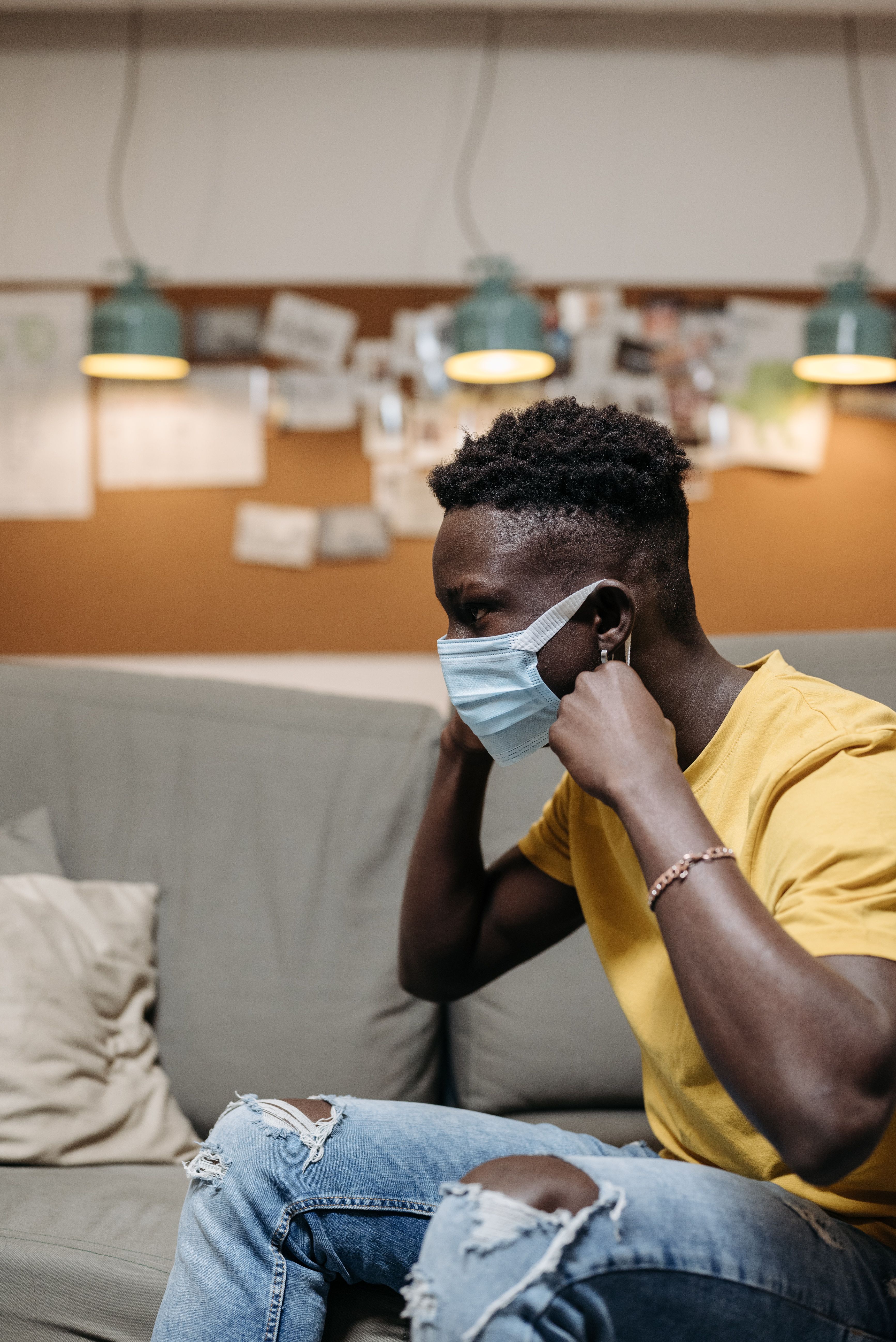 Man Sitting in Mask · Free Stock Photo