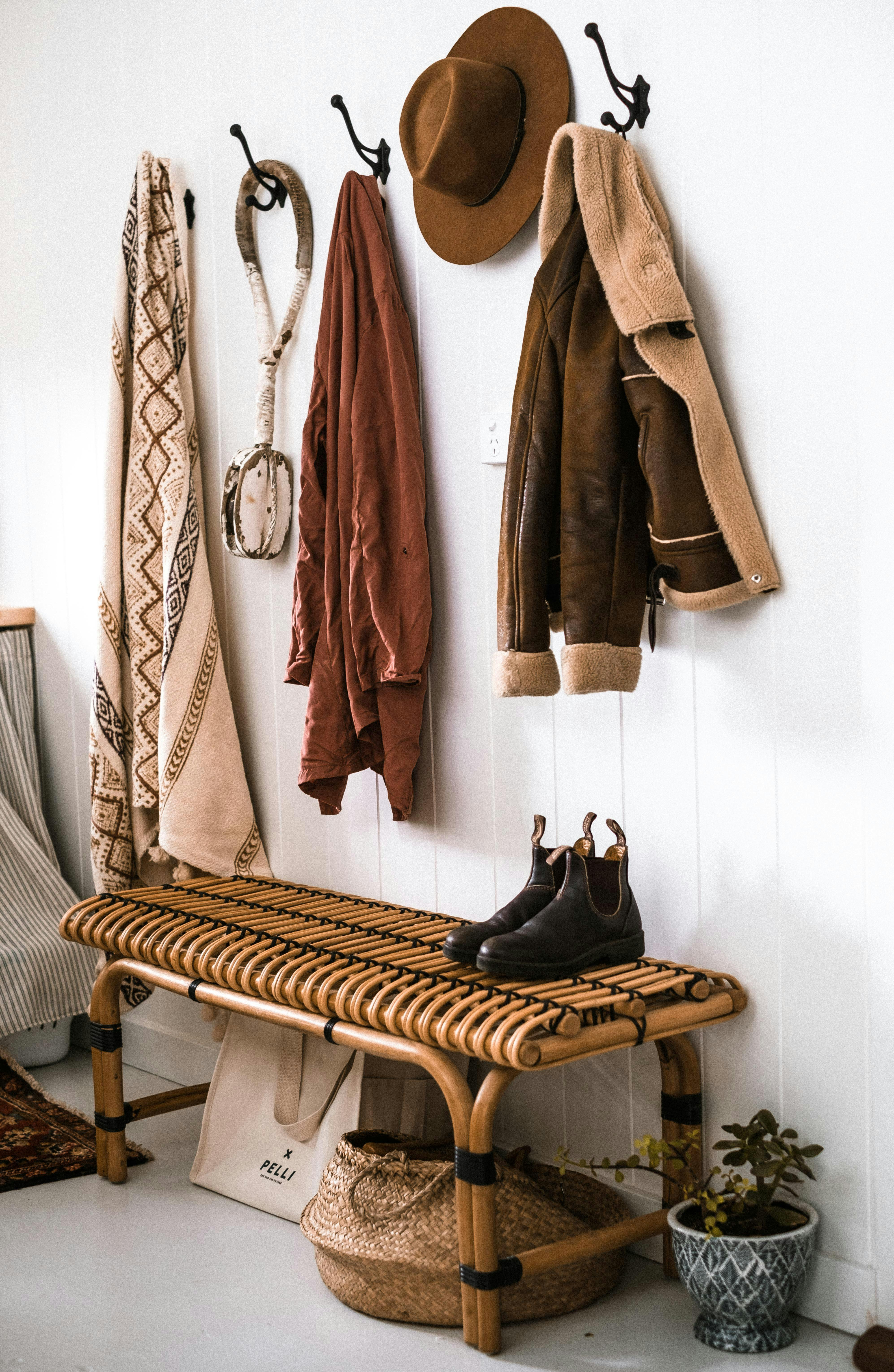 Clothes Hanging in Rustic Interior Design · Free Stock Photo