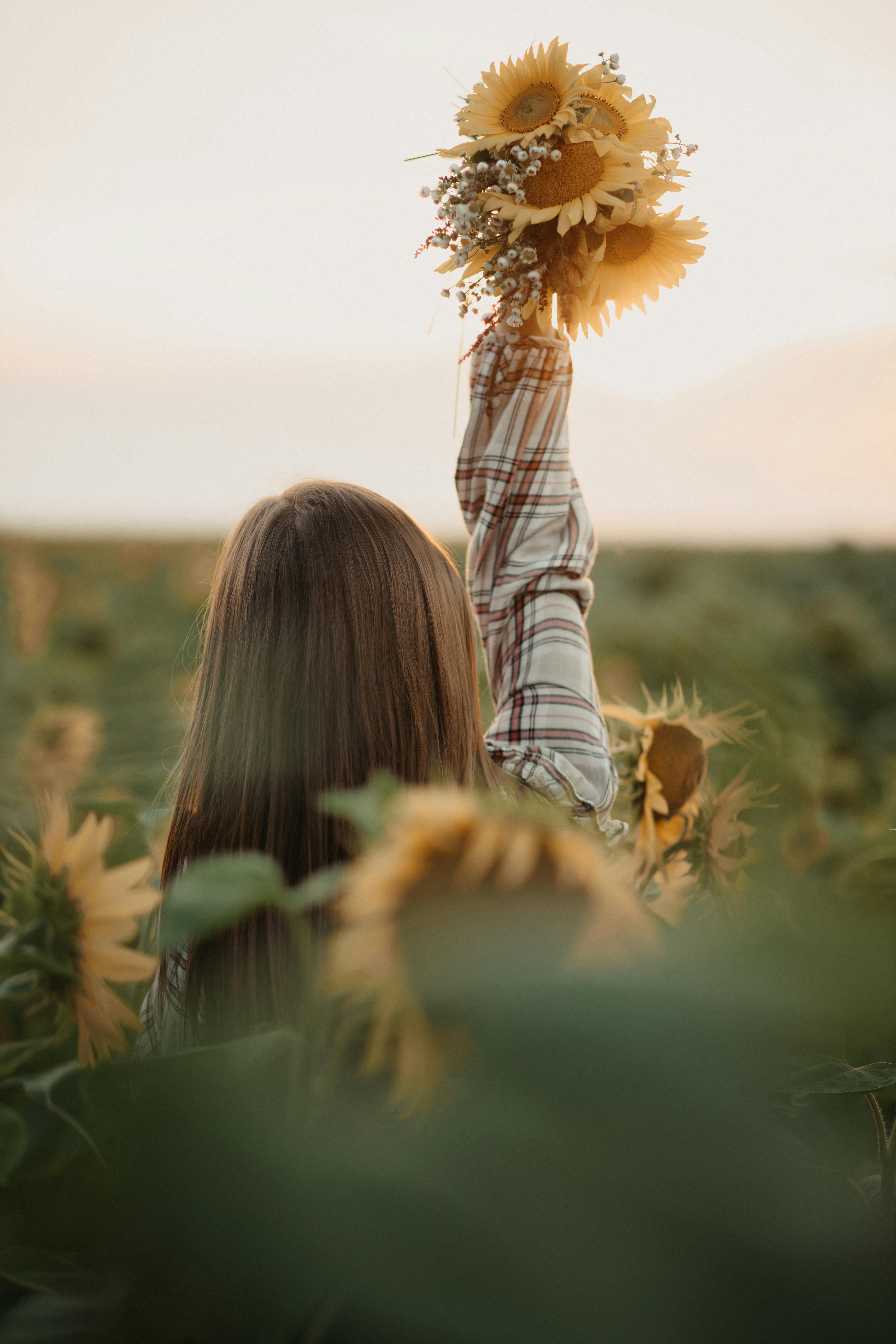 Women Holding Hands while in a Flower Field · Free Stock Photo