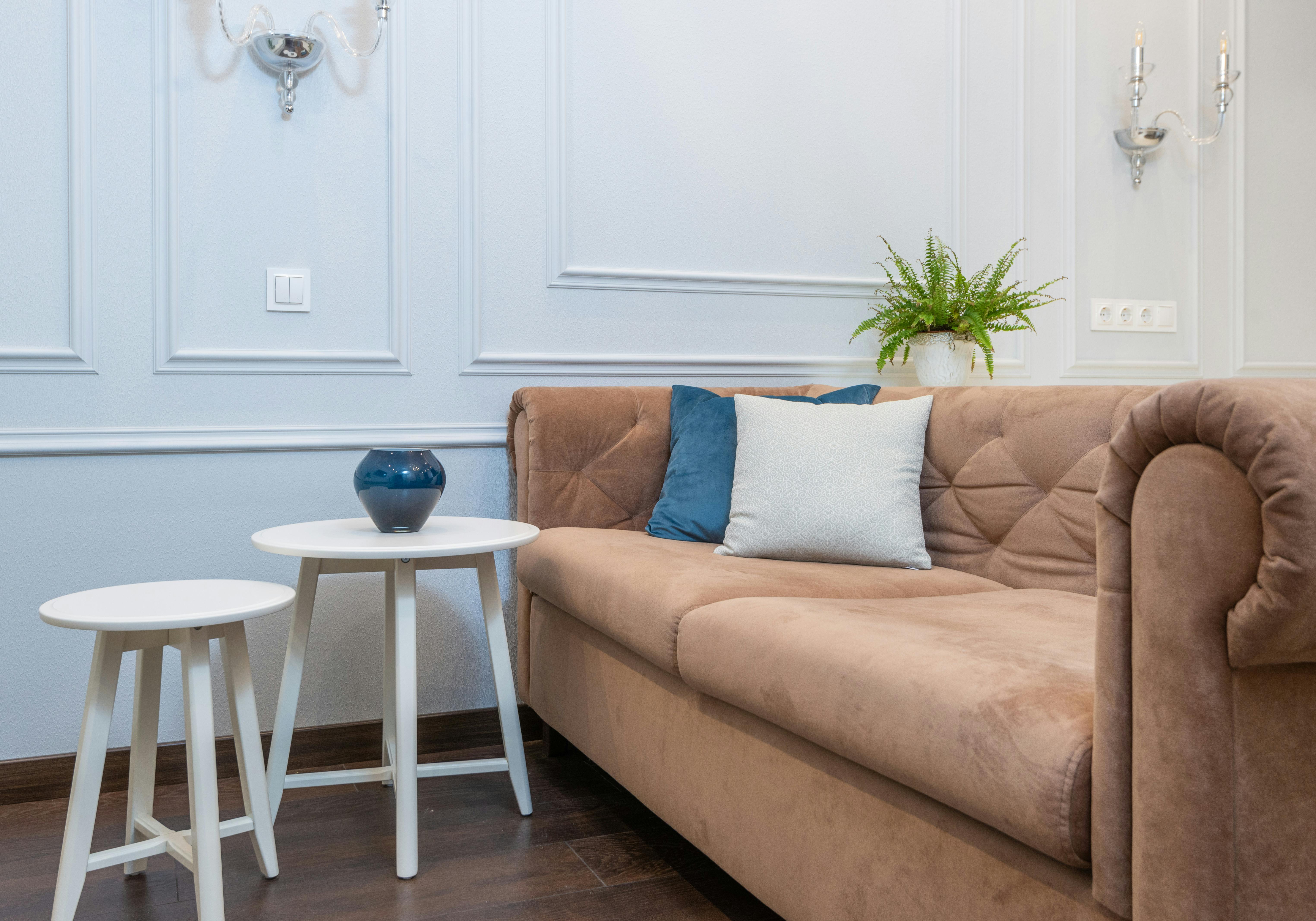 White Wall, Table and Couch · Free Stock Photo