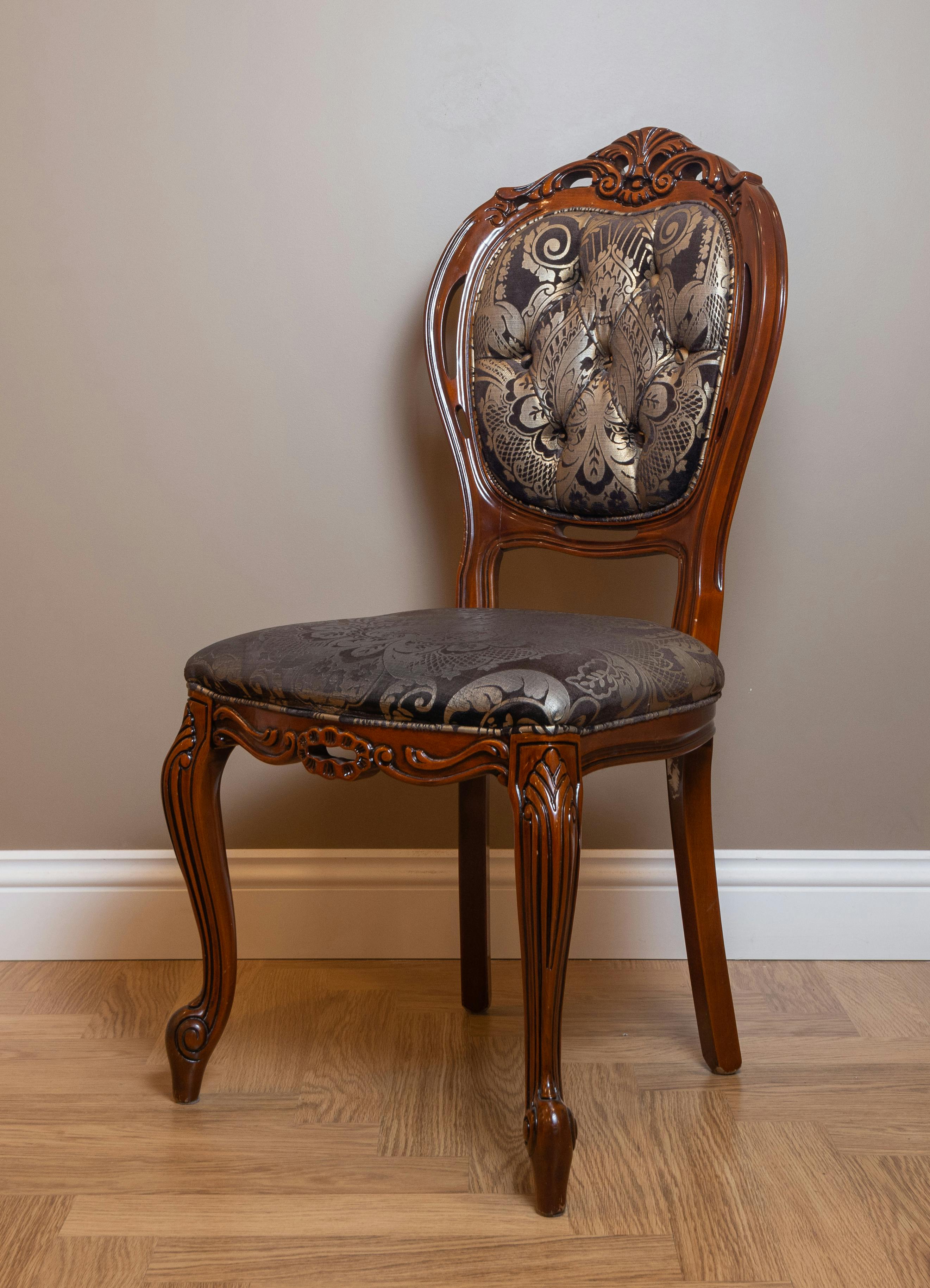 Antique Ornate Chair Standing in Room · Free Stock Photo