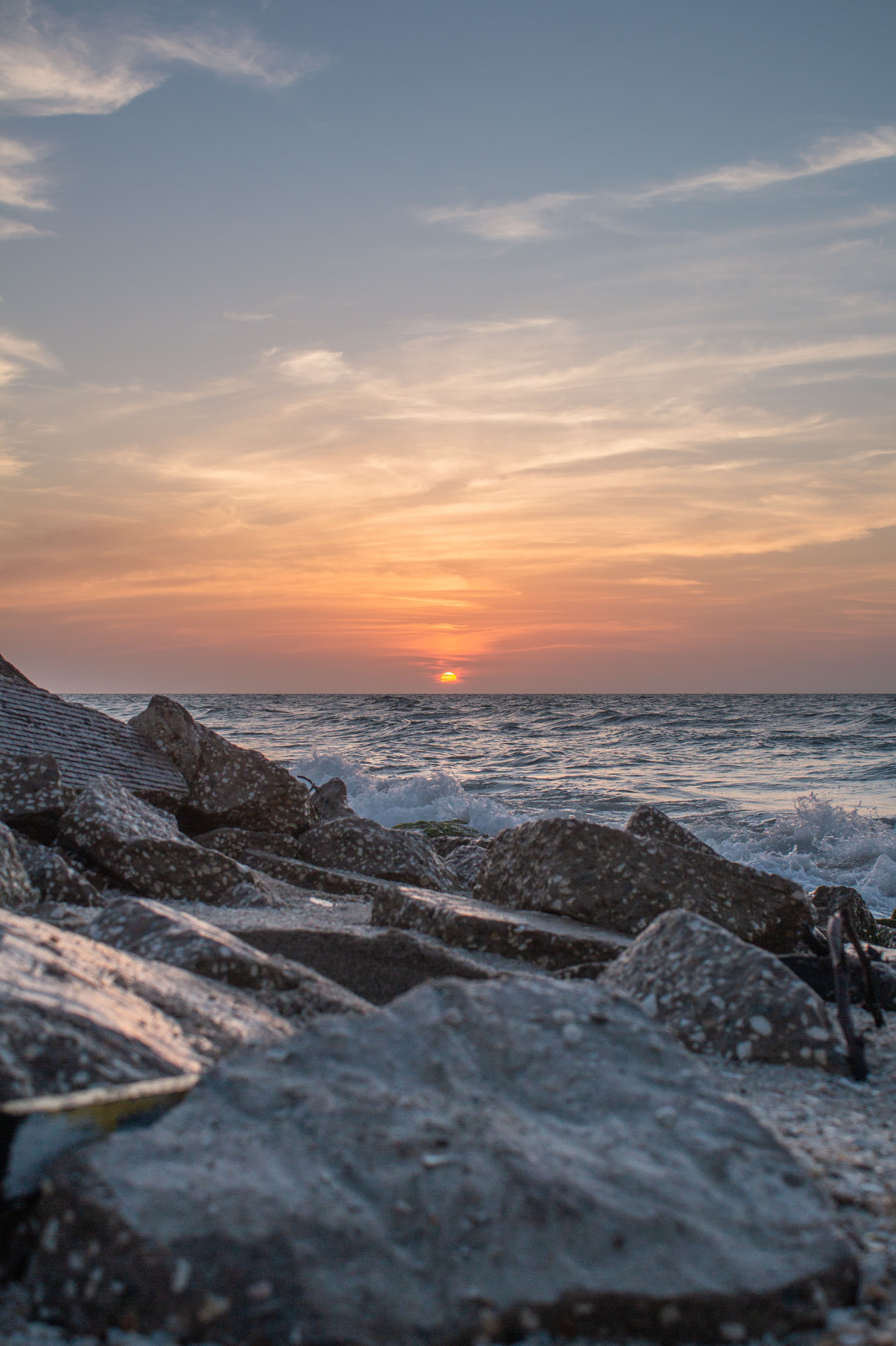 Gray Rocky Shore during Sunset · Free Stock Photo