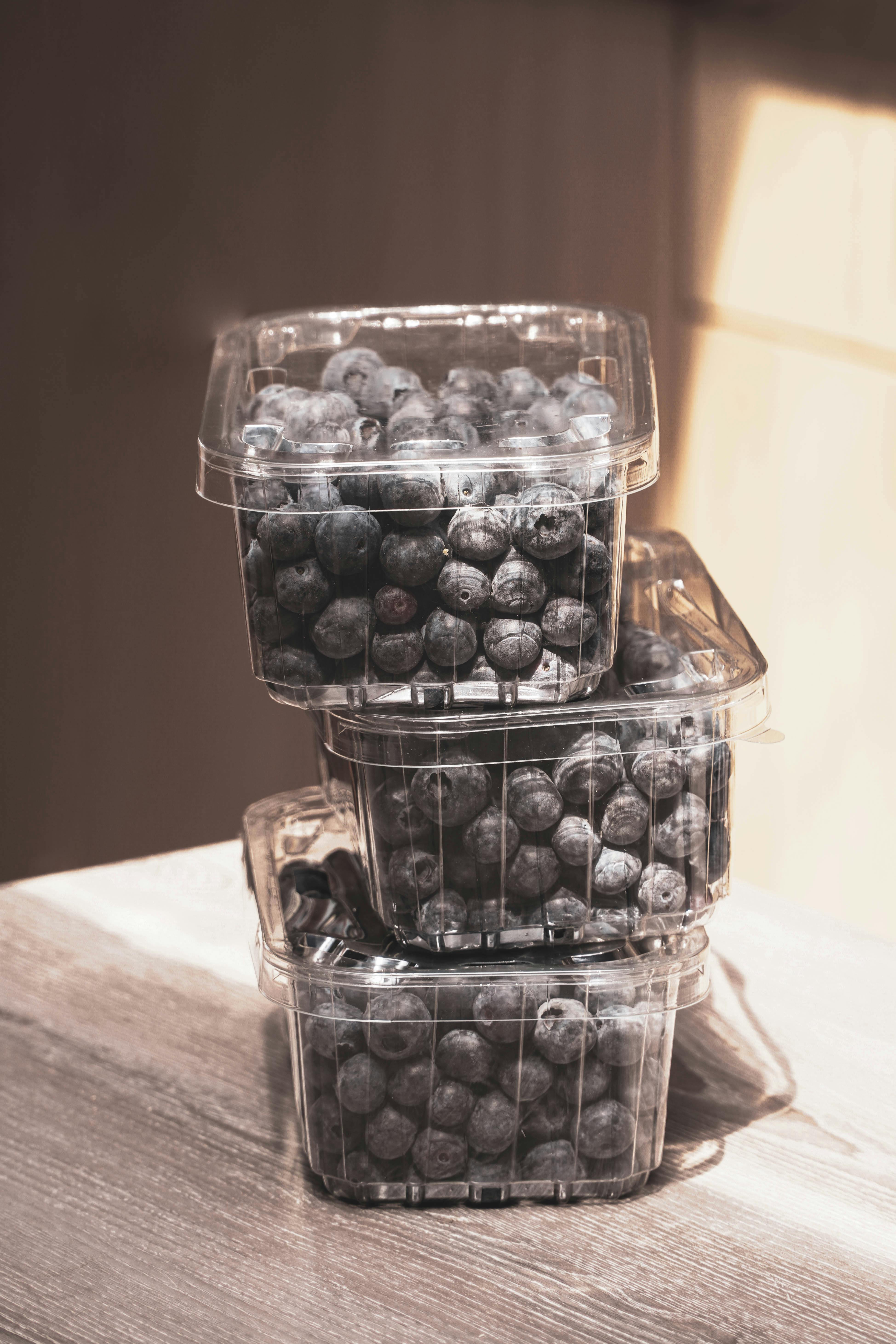 Black Round Fruits in Clear Glass Container · Free Stock Photo