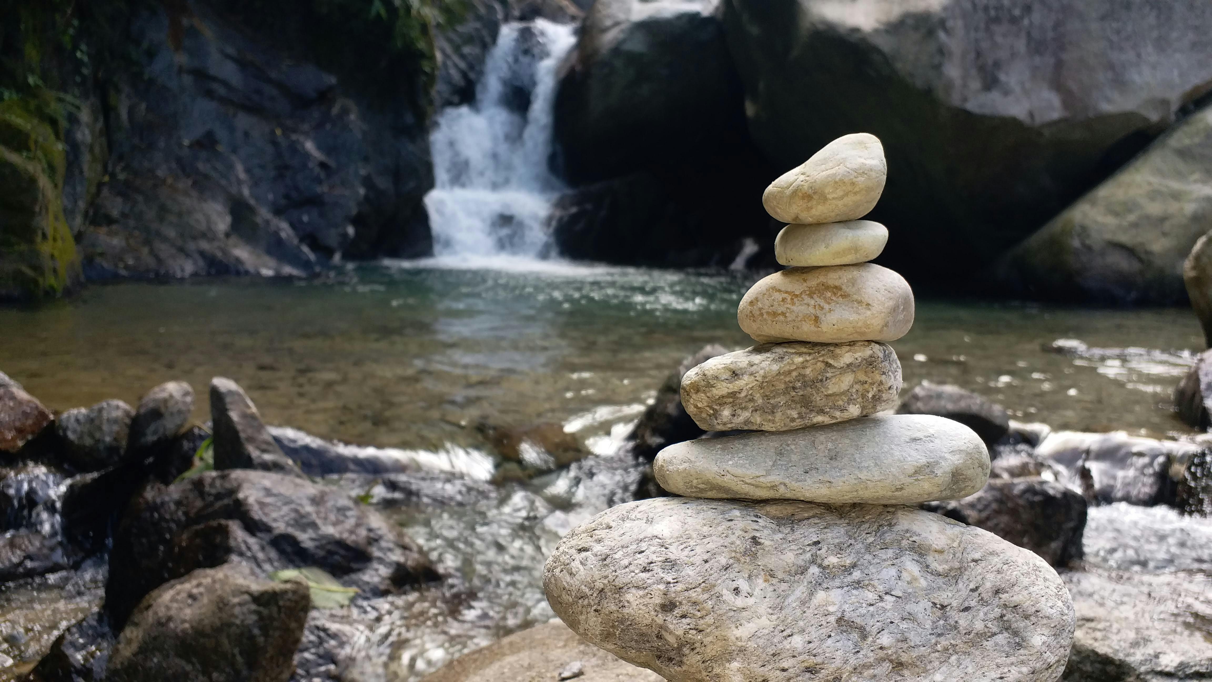 Rocks Balancing In Waterfall Photos, Download The BEST Free Rocks ...