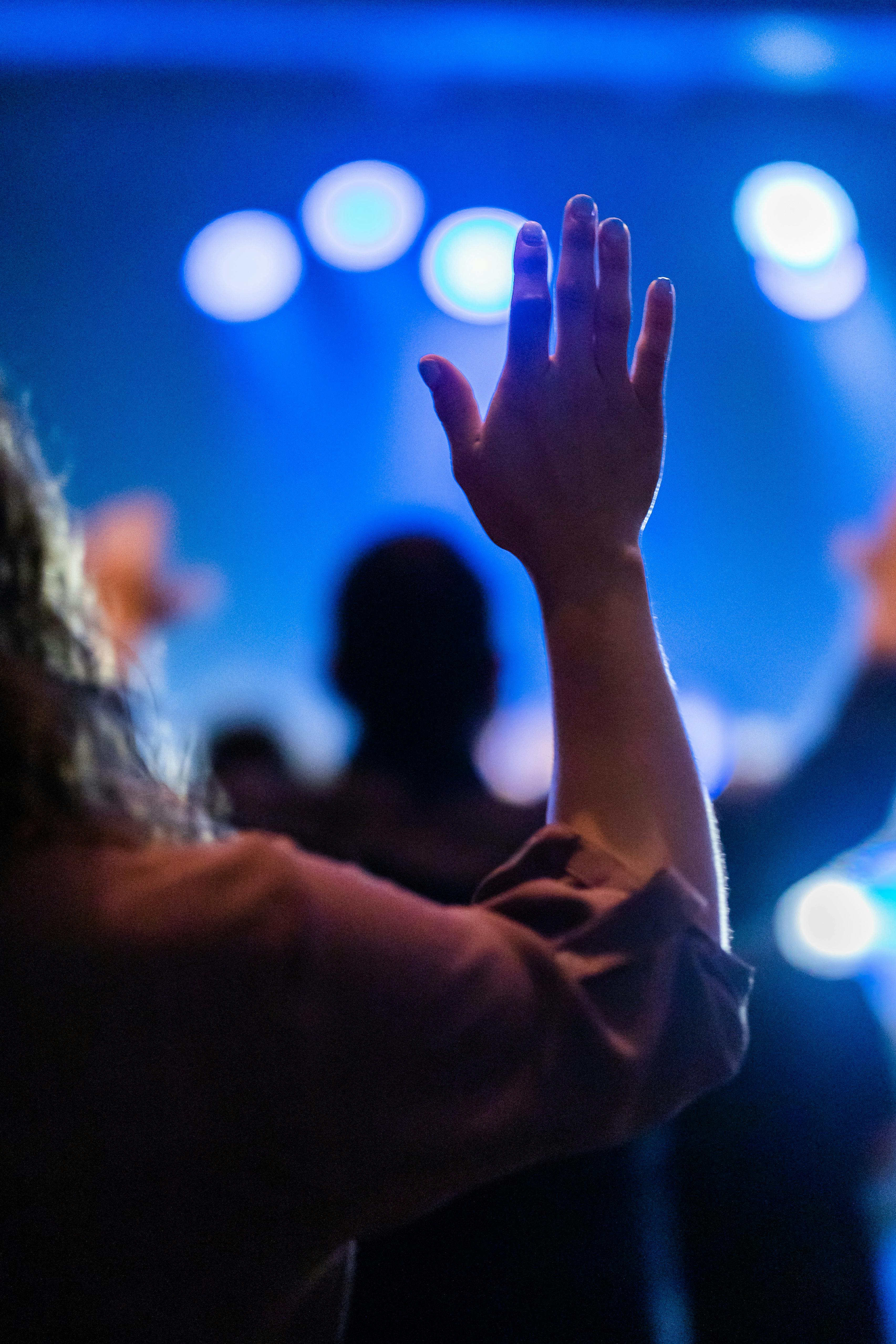 Close-Up Shot of a Person Raising Hand · Free Stock Photo