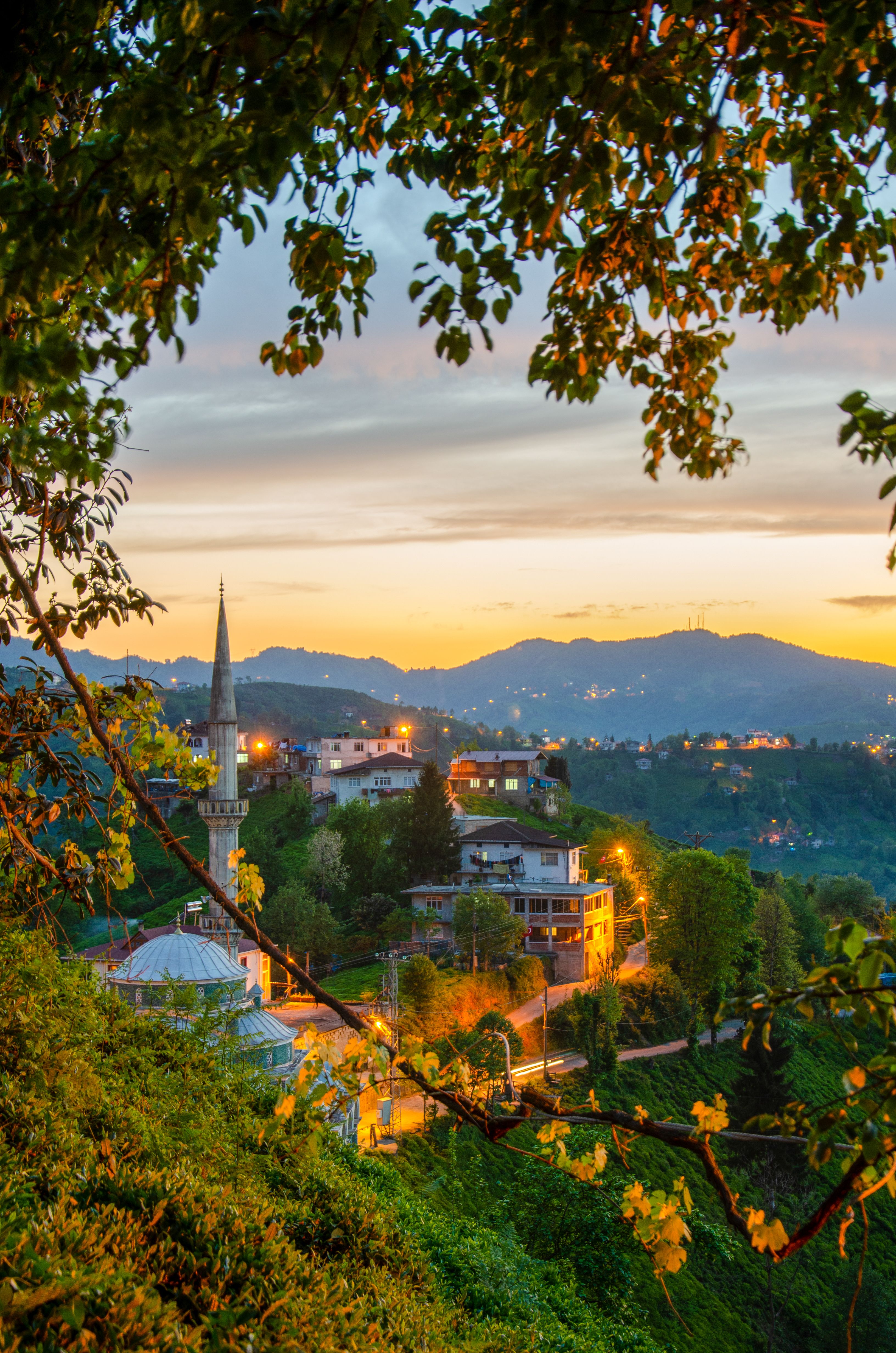 View of a Town at Sunset · Free Stock Photo