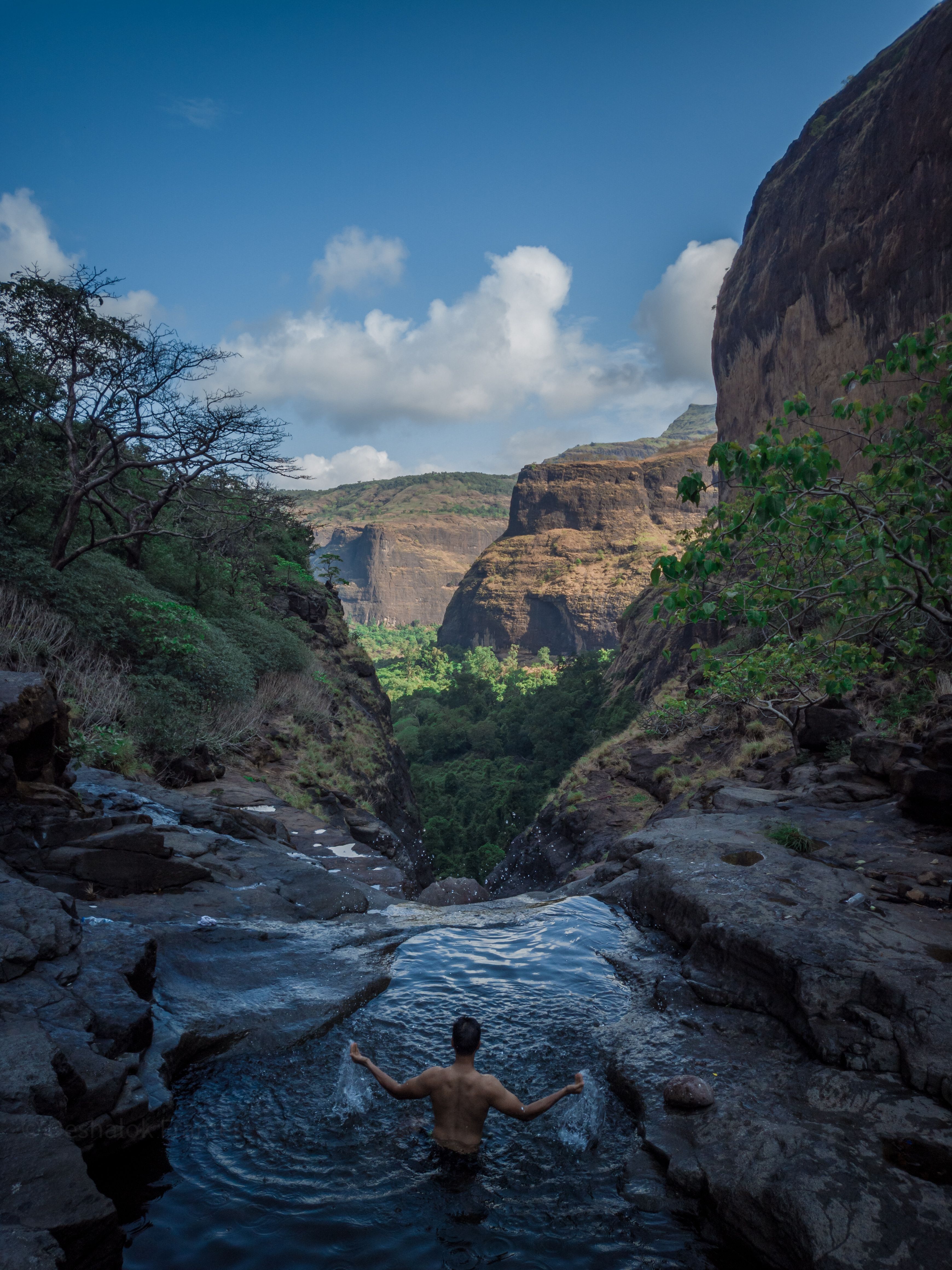 Man Facing Waterfall · Free Stock Photo