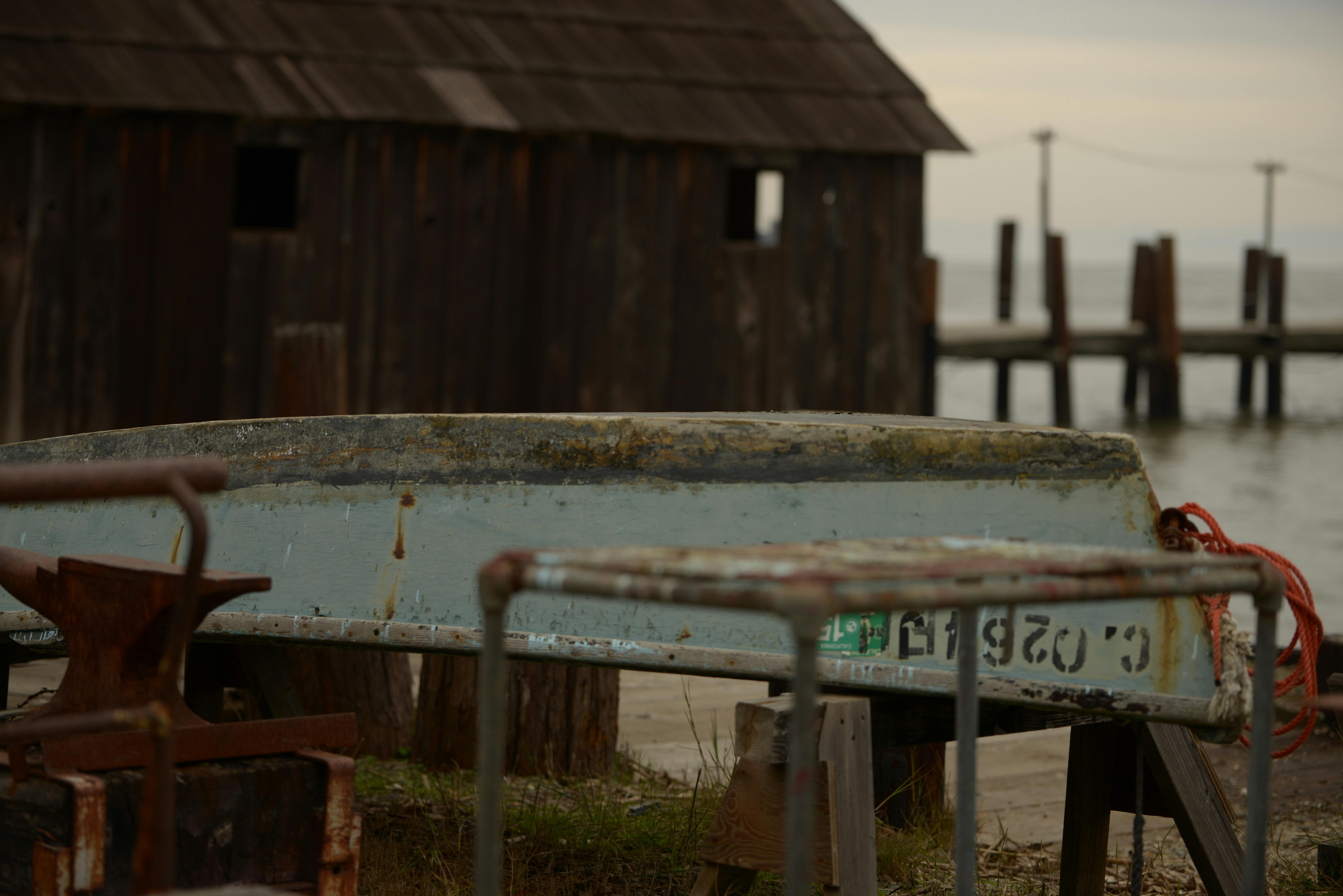 Free stock photo of boat, docking area, rusted