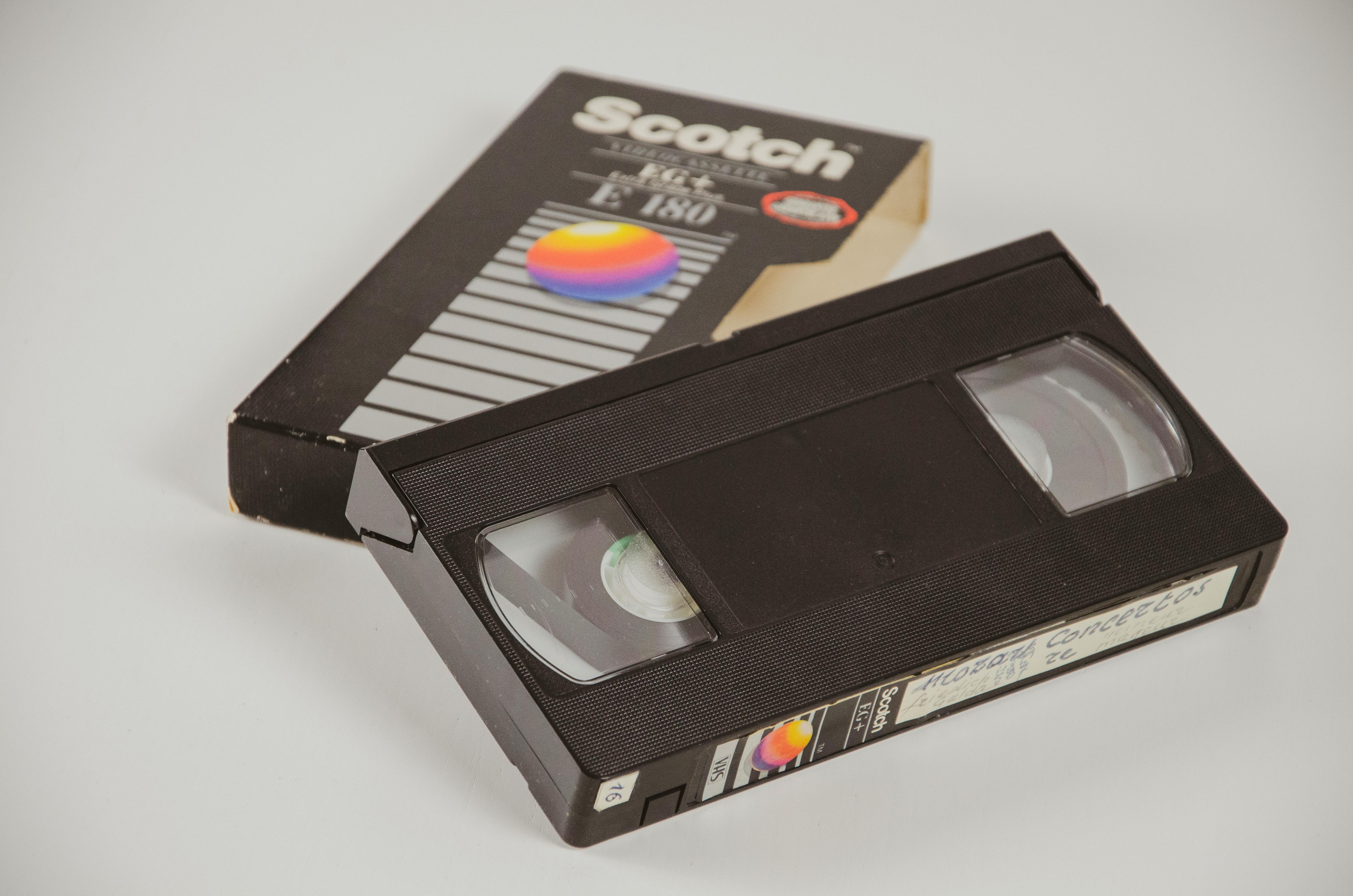 Grayscale Photography of Vhs Video Cassette · Free Stock Photo