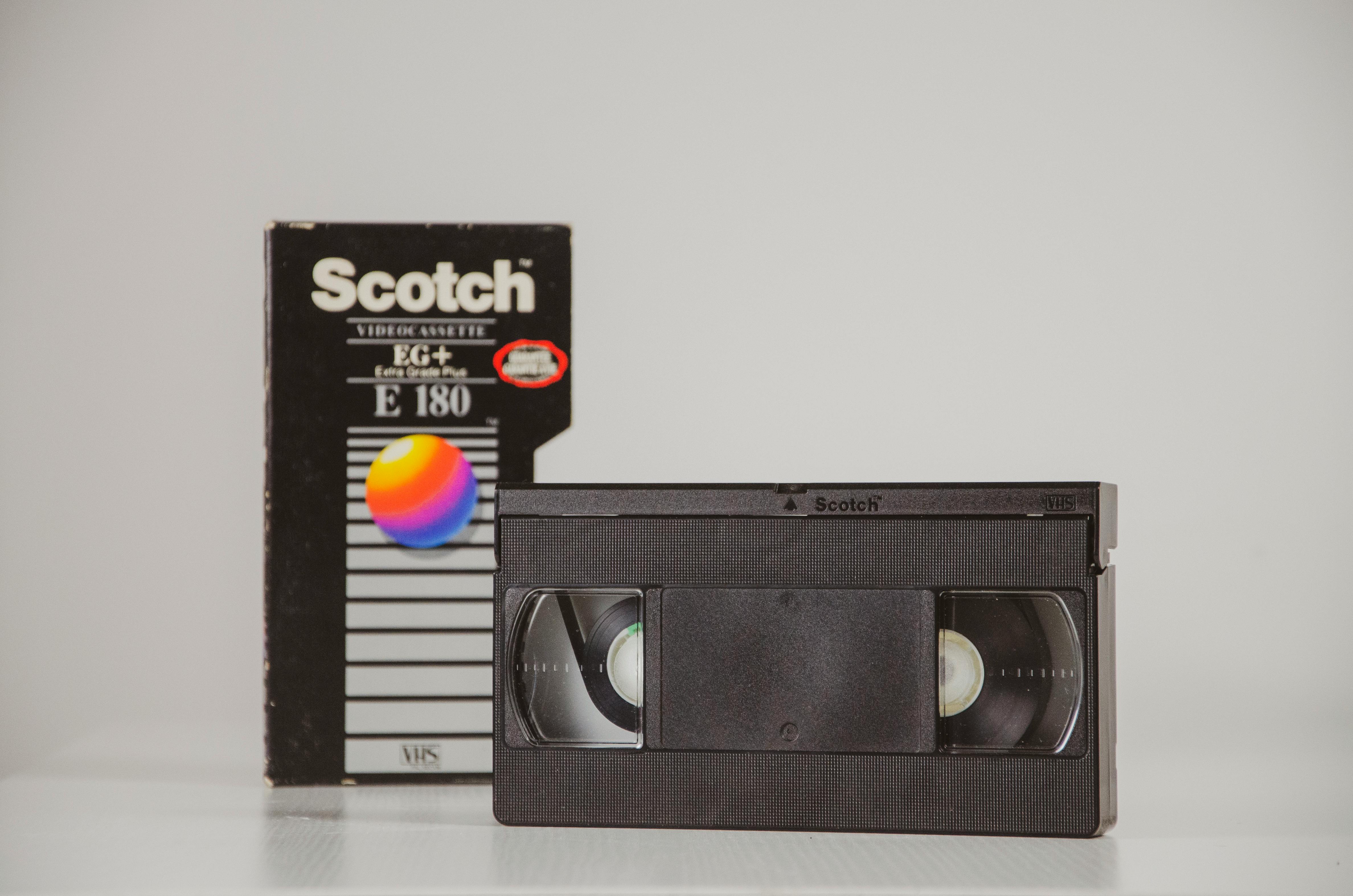 Blank 180 Minute VHS Videocassette and its Box · Free Stock Photo