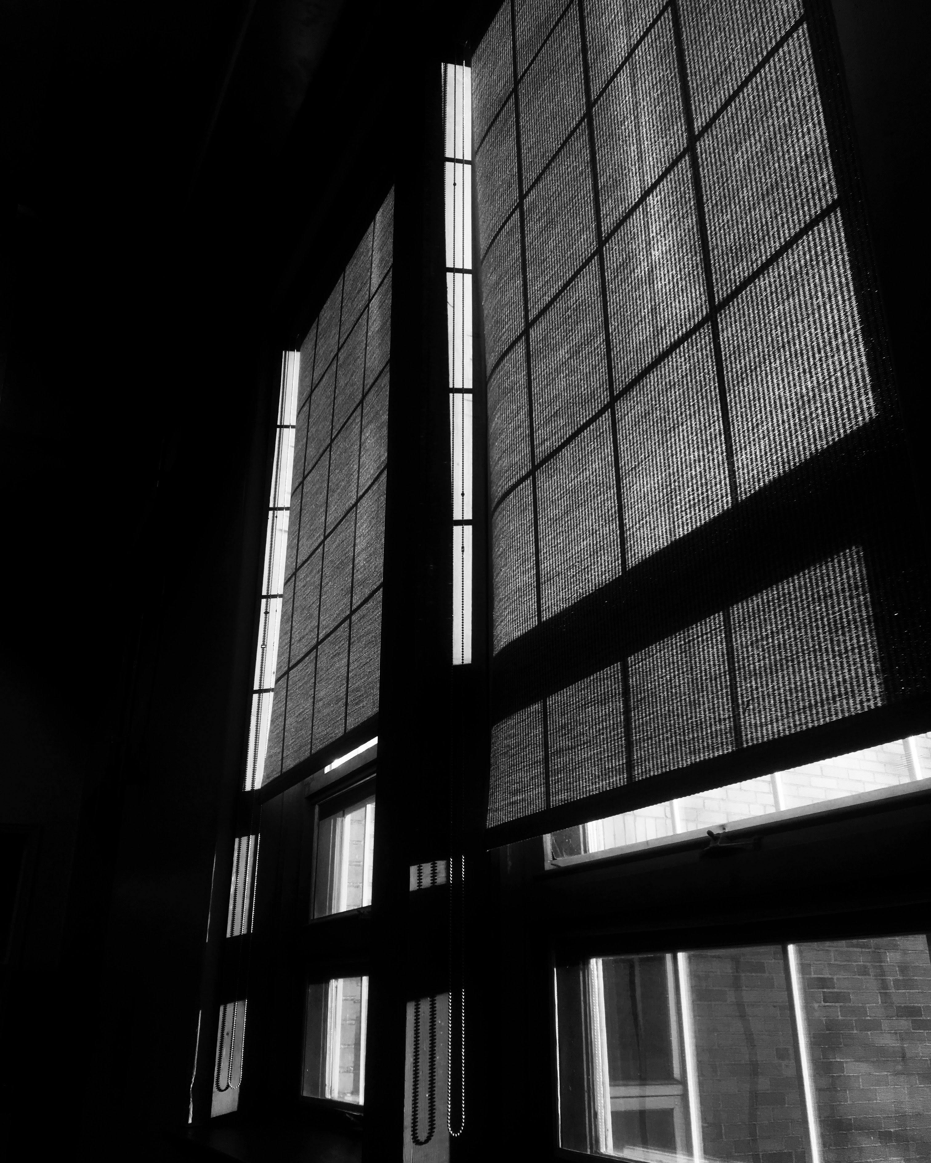 Grayscale Photography of Open Window · Free Stock Photo