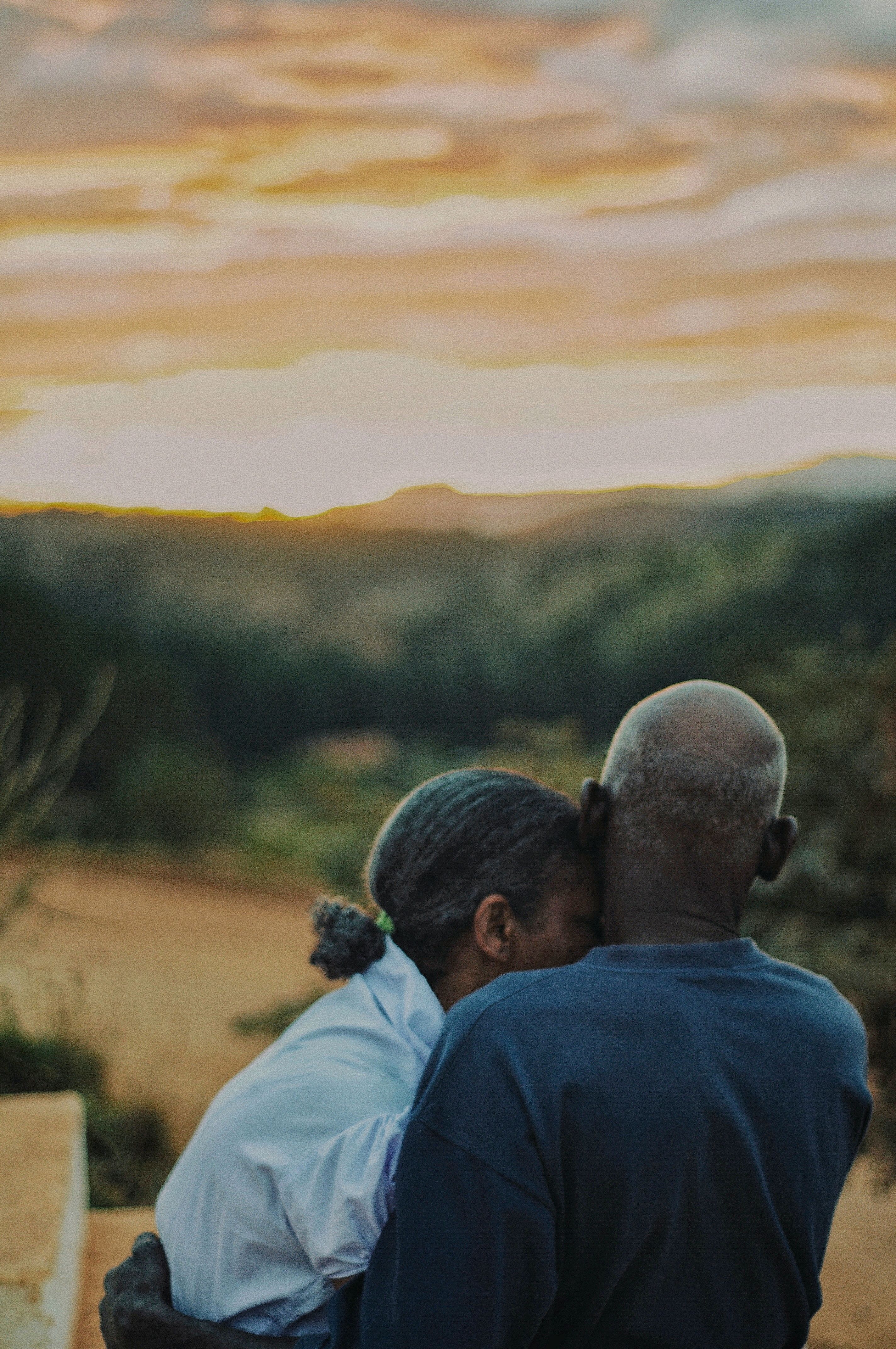 Back View of a Couple Hugging · Free Stock Photo