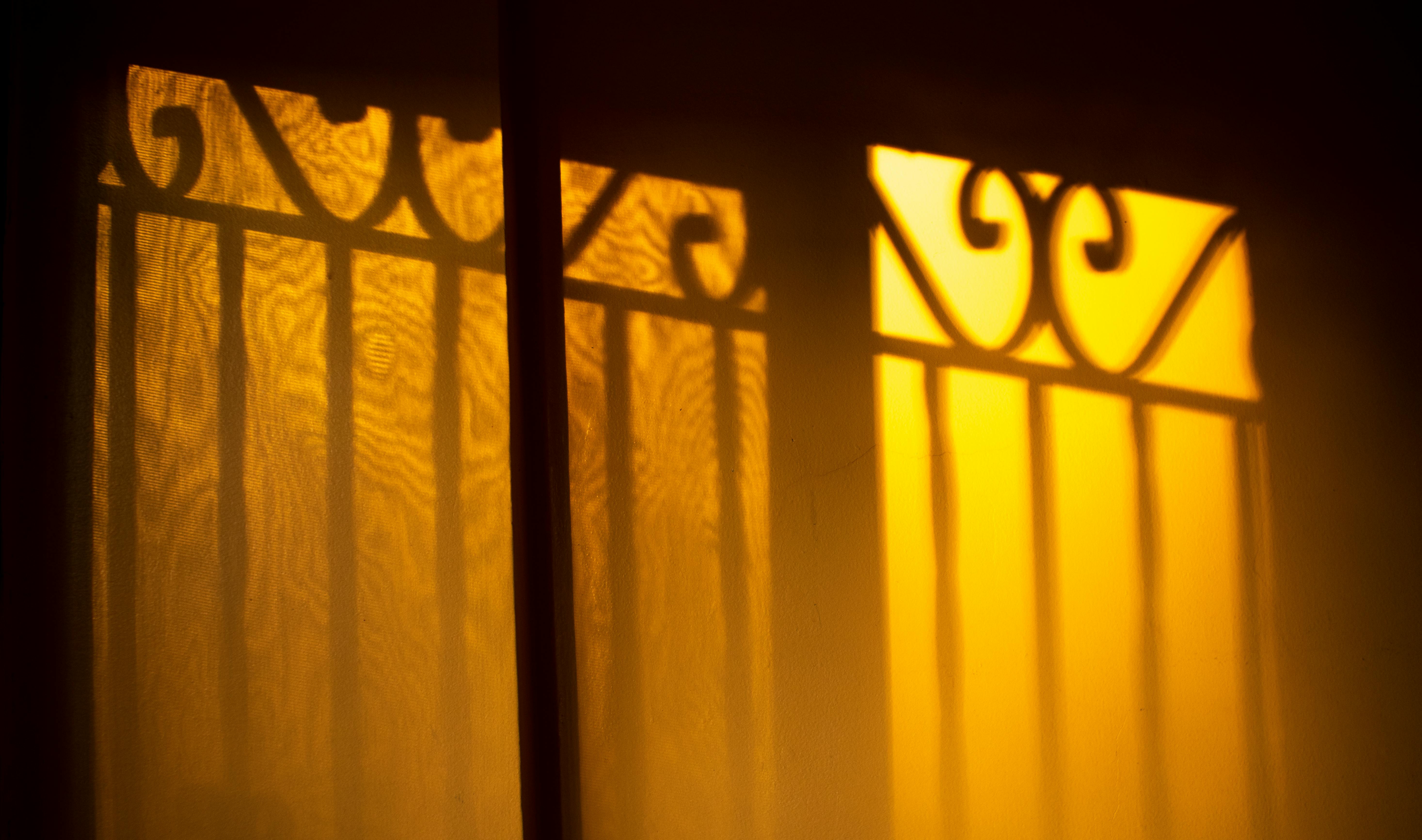 Yellow Glass Window with Metal Frame · Free Stock Photo