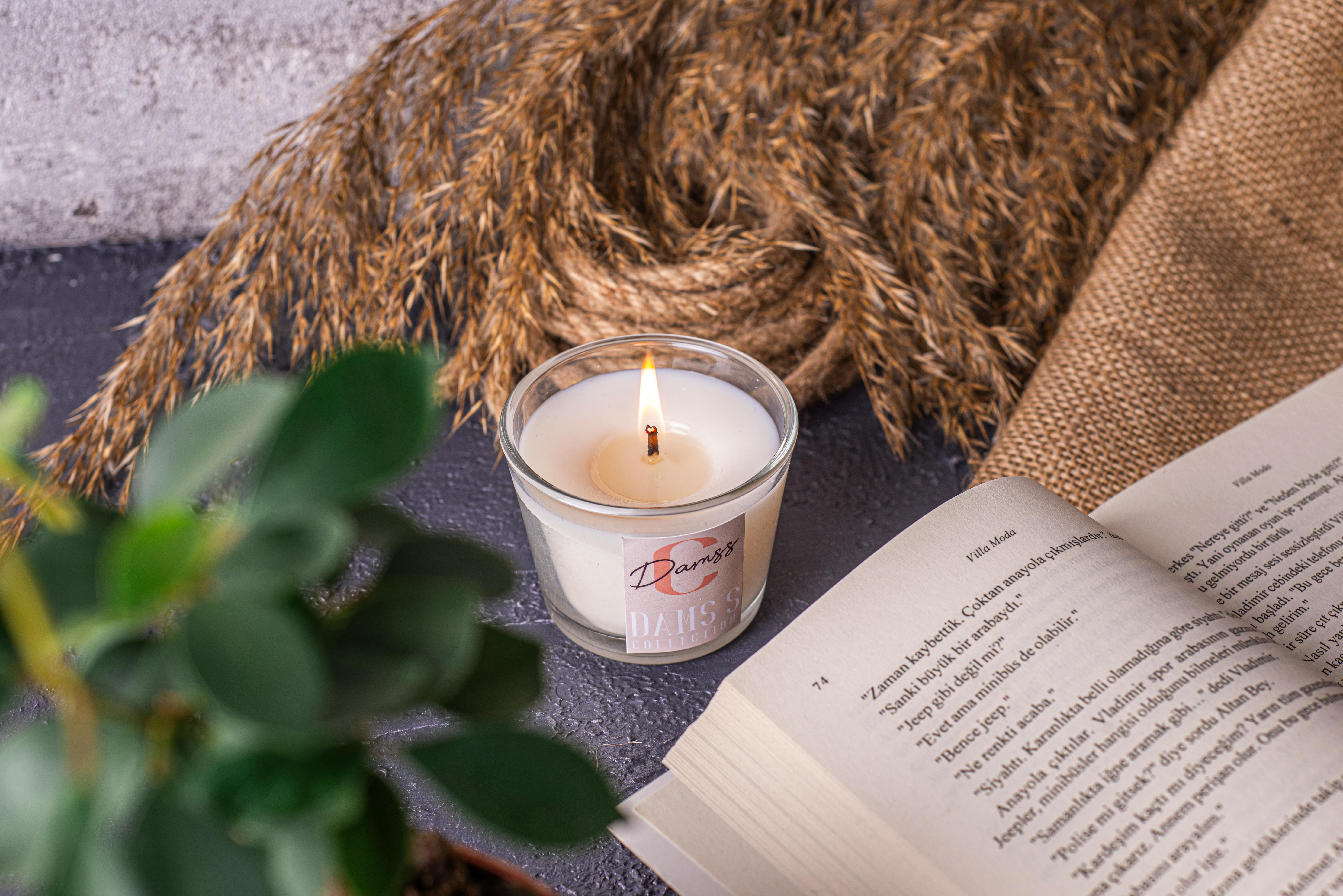 Close Up of Candle and Book · Free Stock Photo