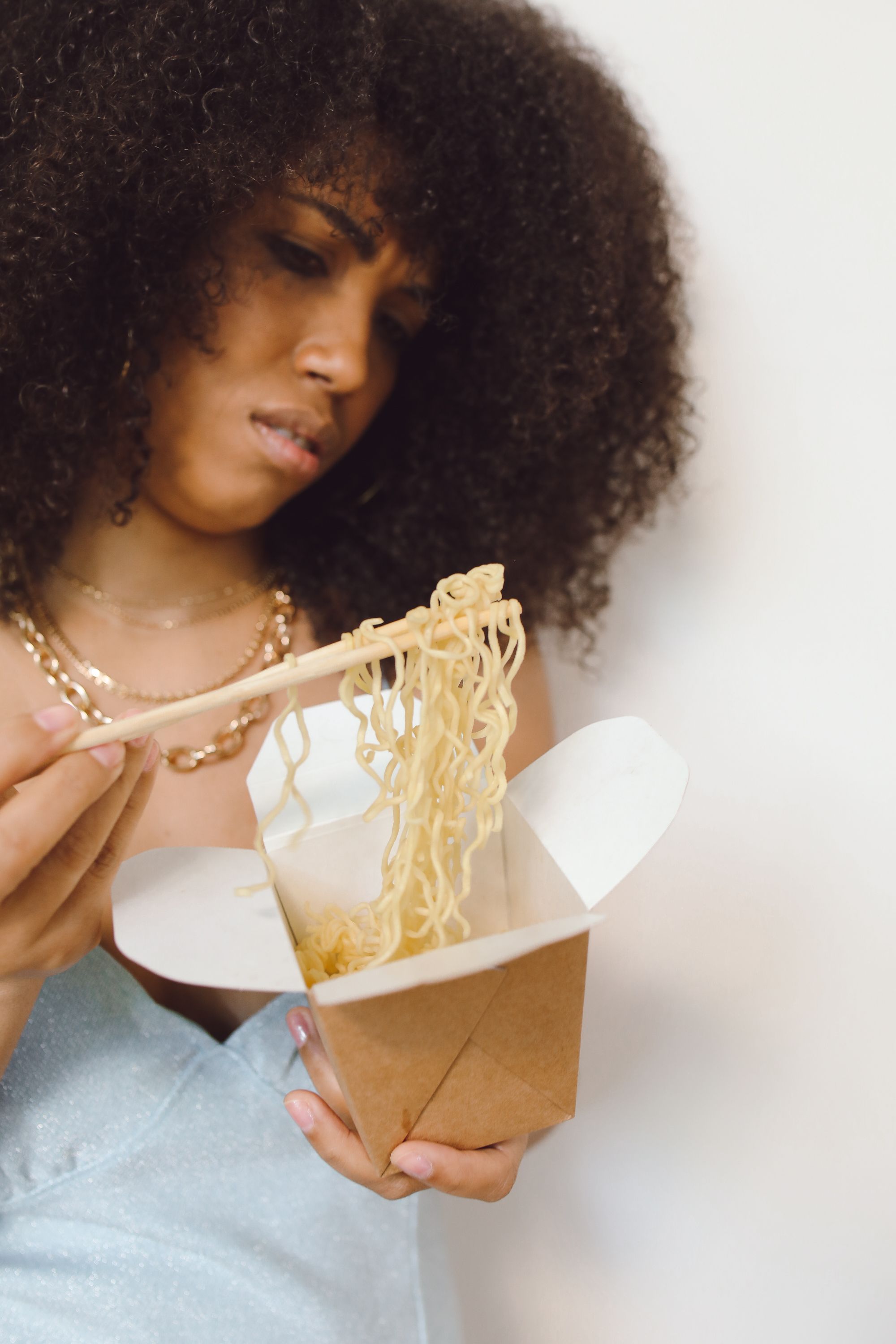 Woman Staring at Her Food · Free Stock Photo
