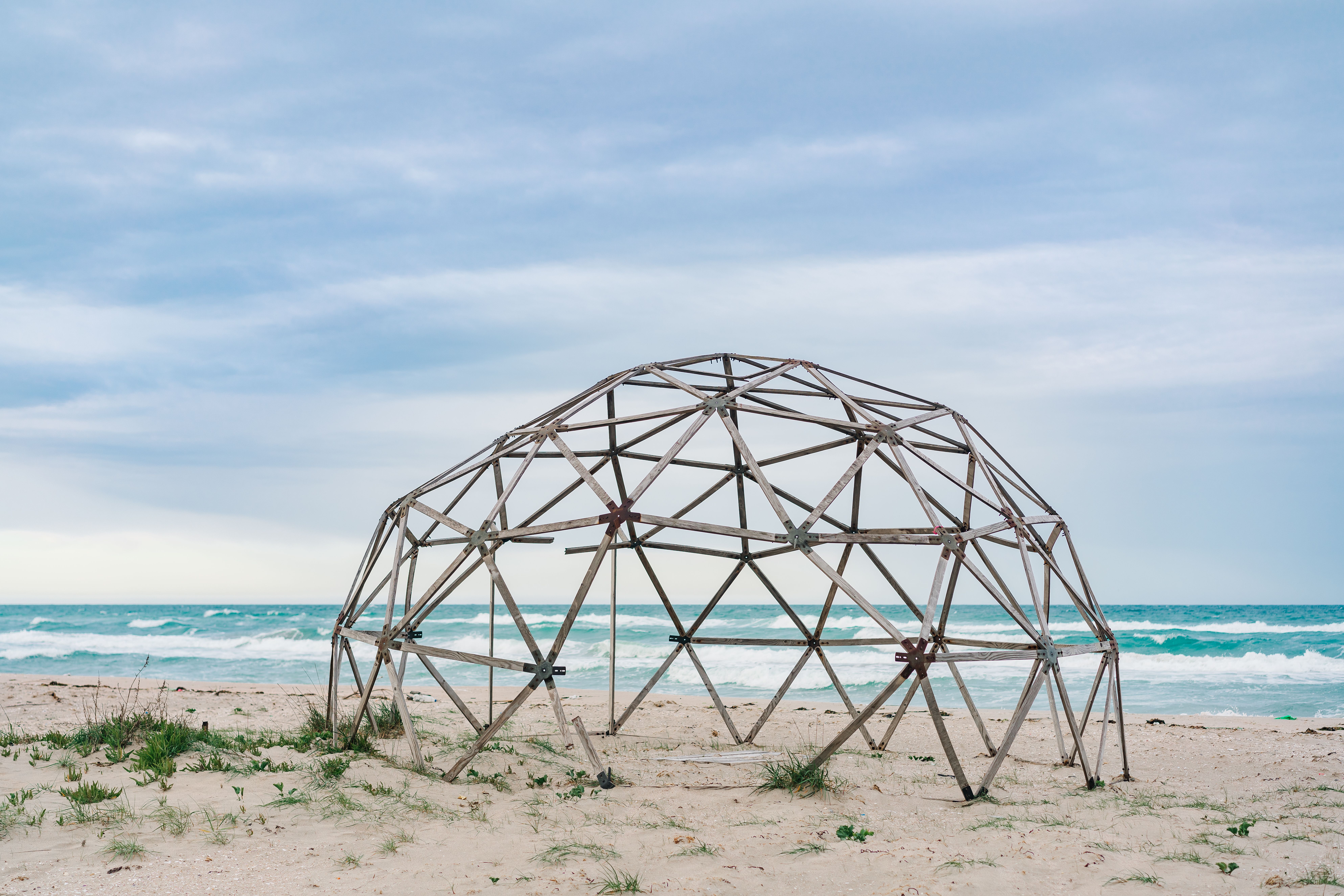 Steel Dome Construction on the Beach · Free Stock Photo