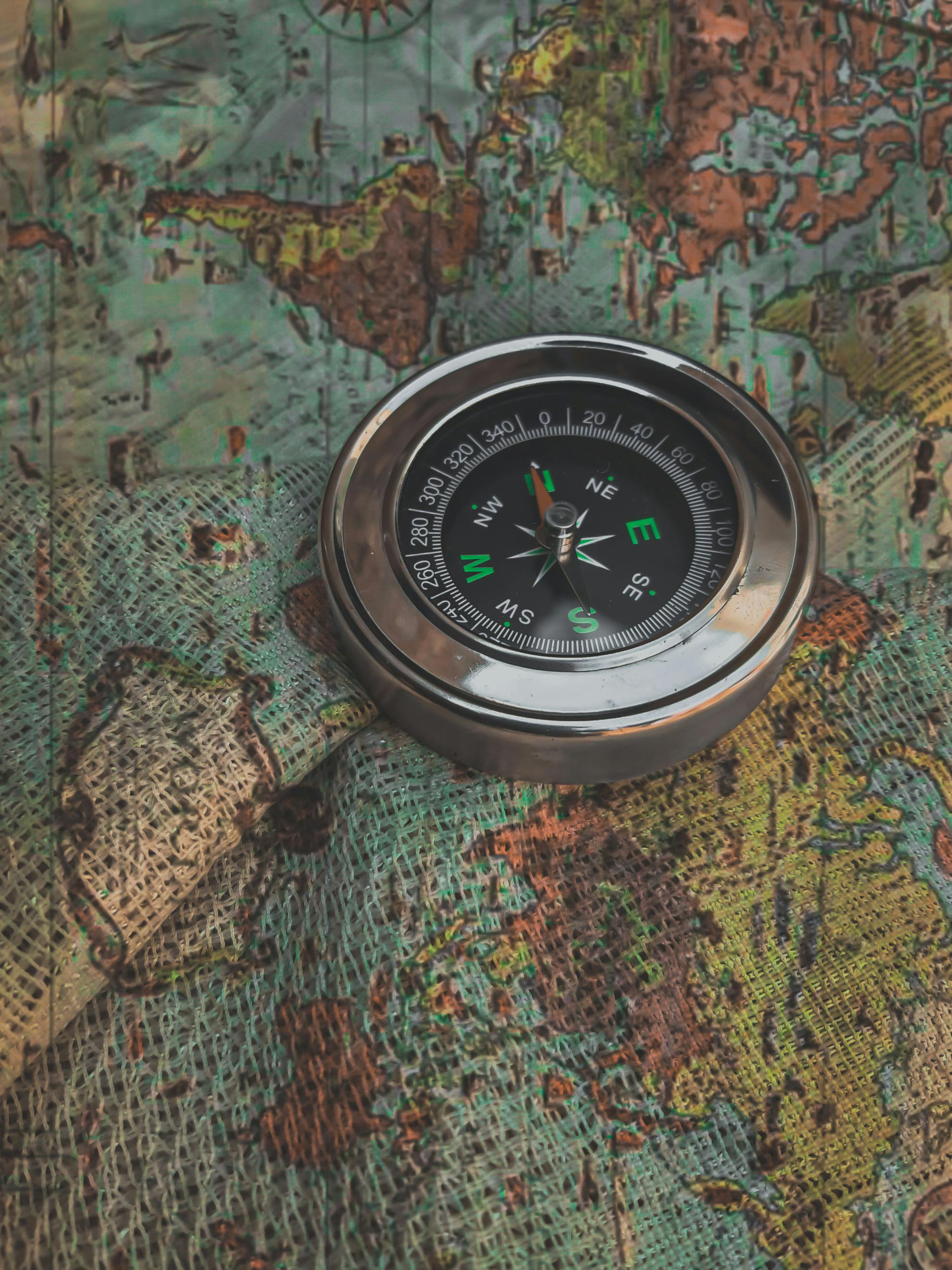 Compass and Map · Free Stock Photo