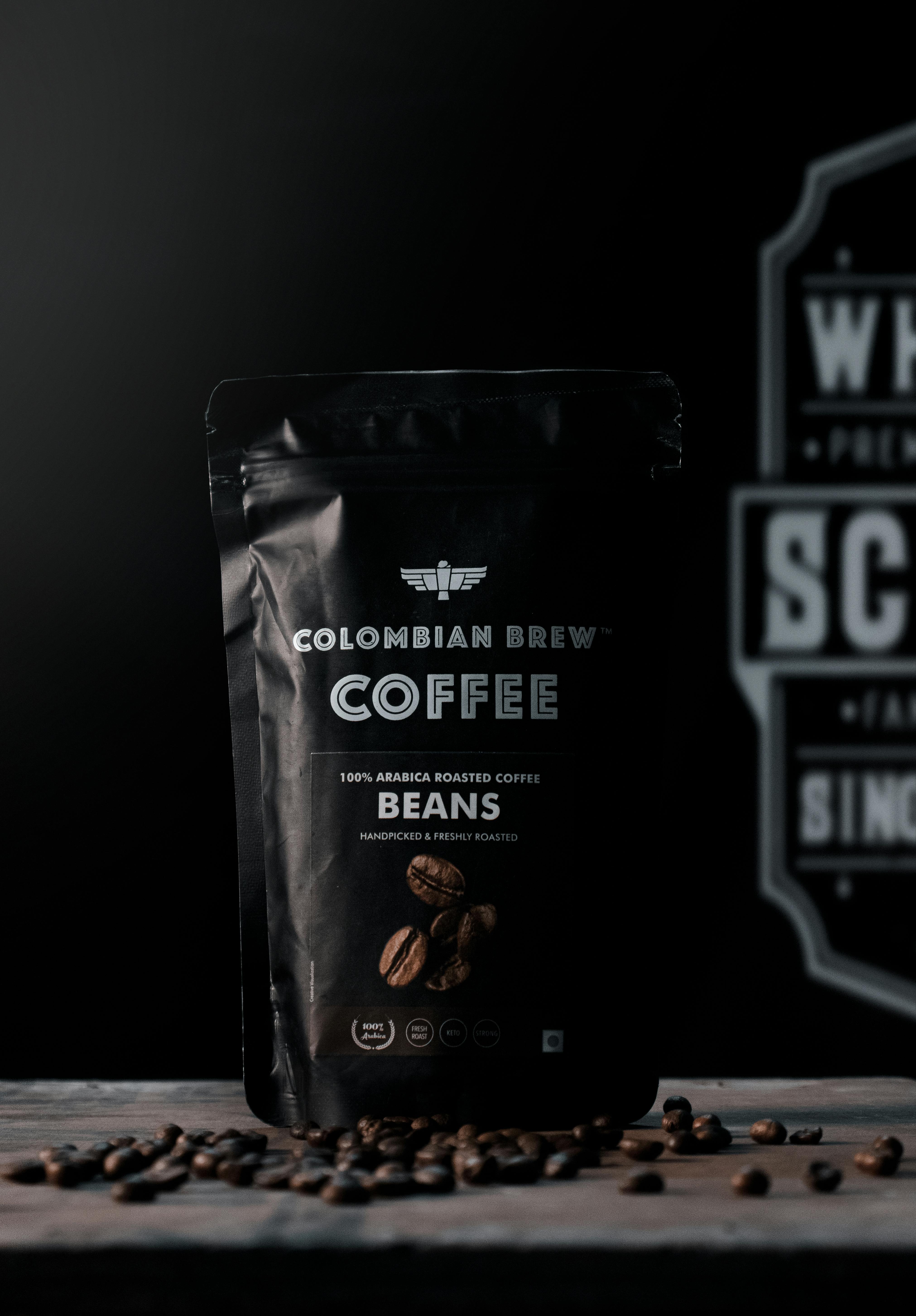 Close Up Photography of Ground Coffee in Brown Sachet · Free Stock Photo