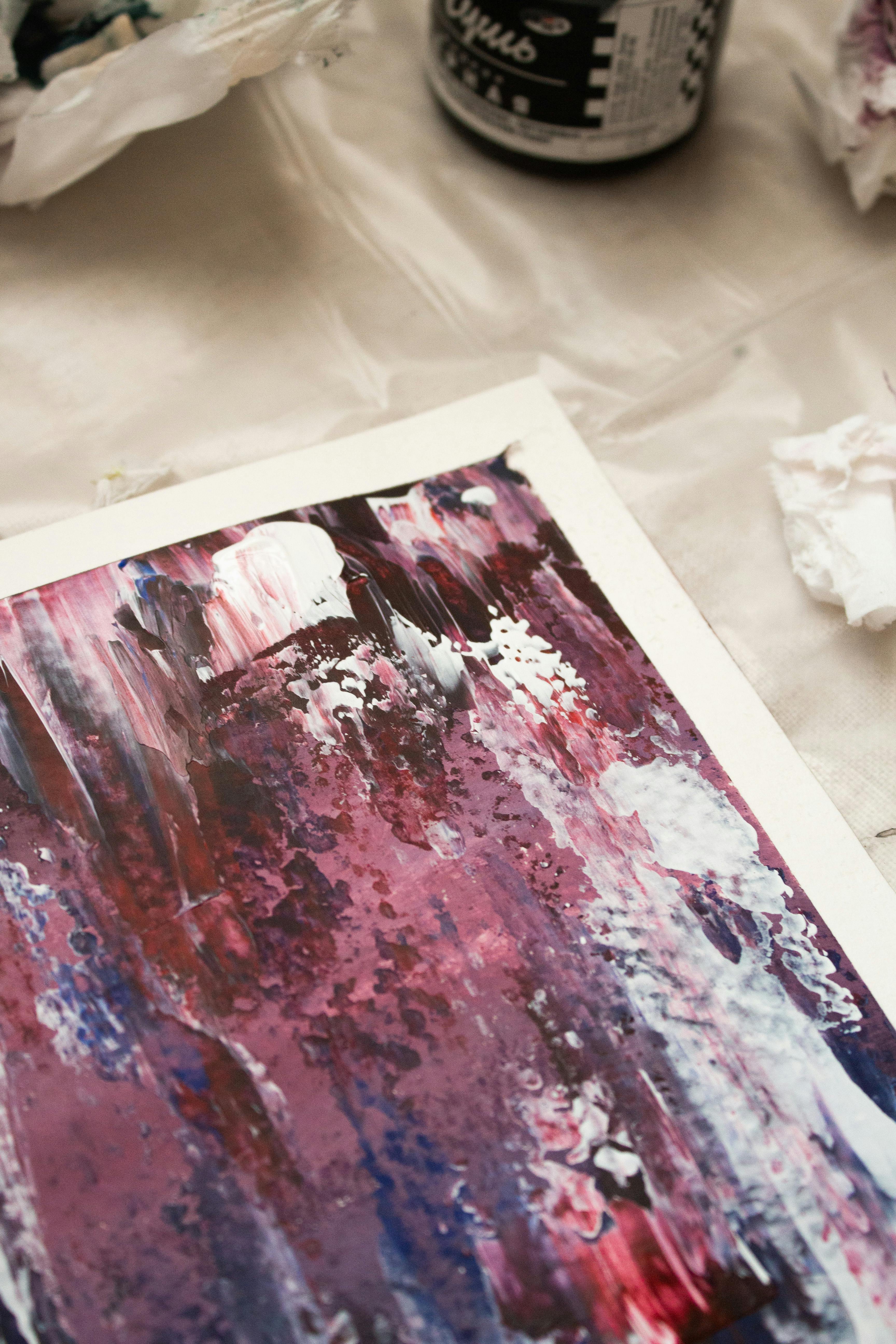An Abstract Painting on Paper · Free Stock Photo