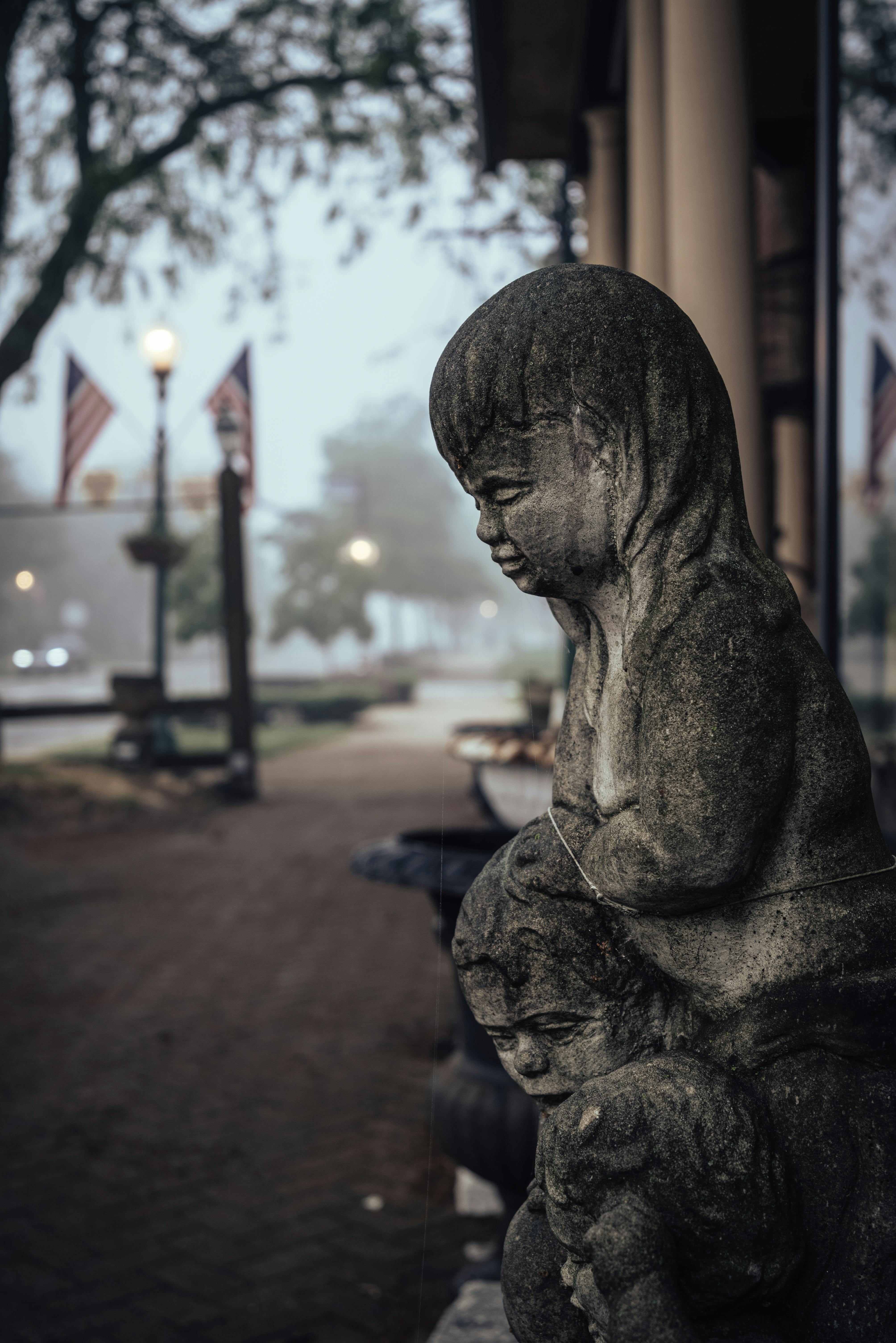 Mossy Concrete Statue in Close Up Shot · Free Stock Photo