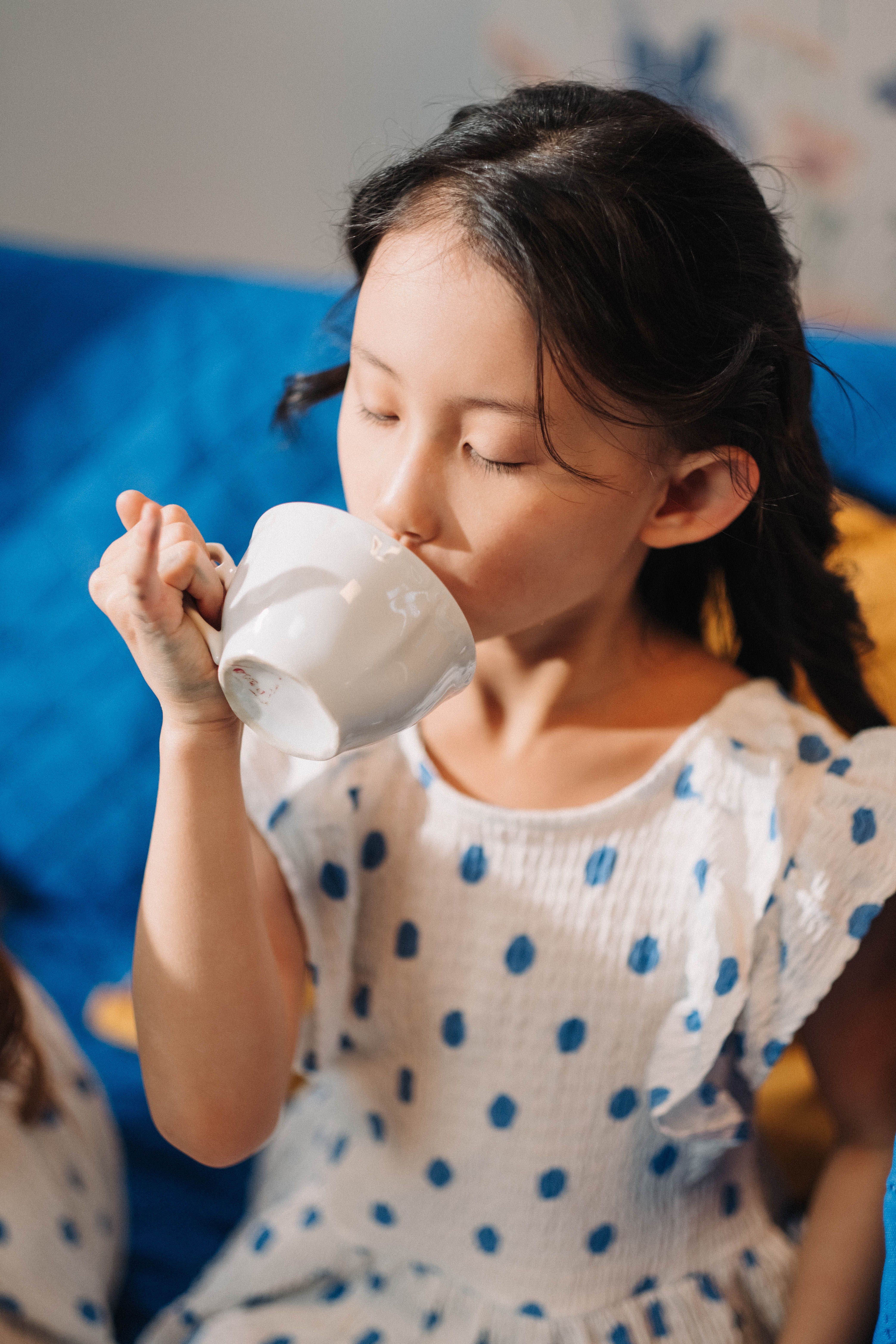 Yoga Girl Sitting Holding Cup Of Tea Photos, Download The BEST Free ...