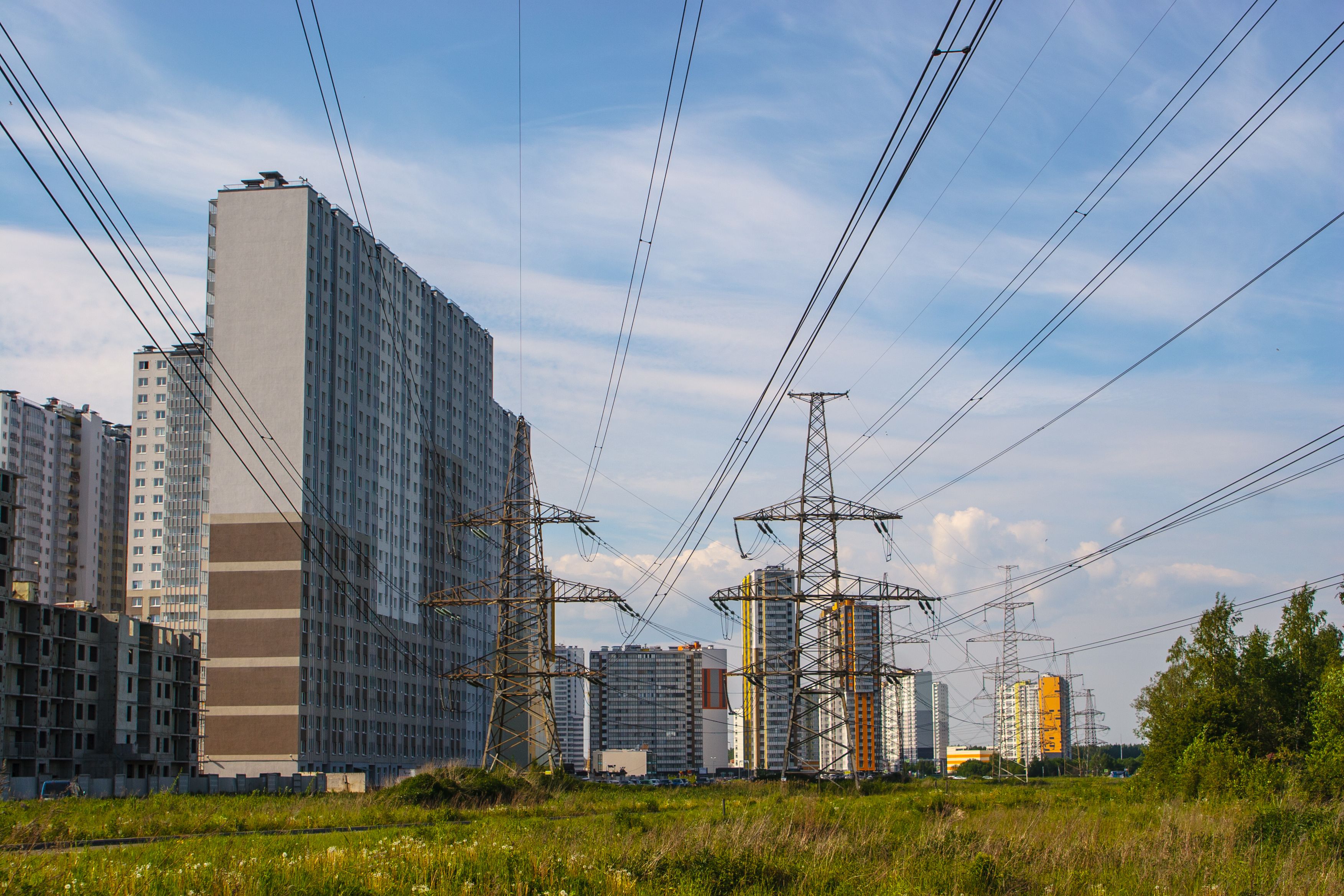 Symmetrical View of Electricity Towers · Free Stock Photo