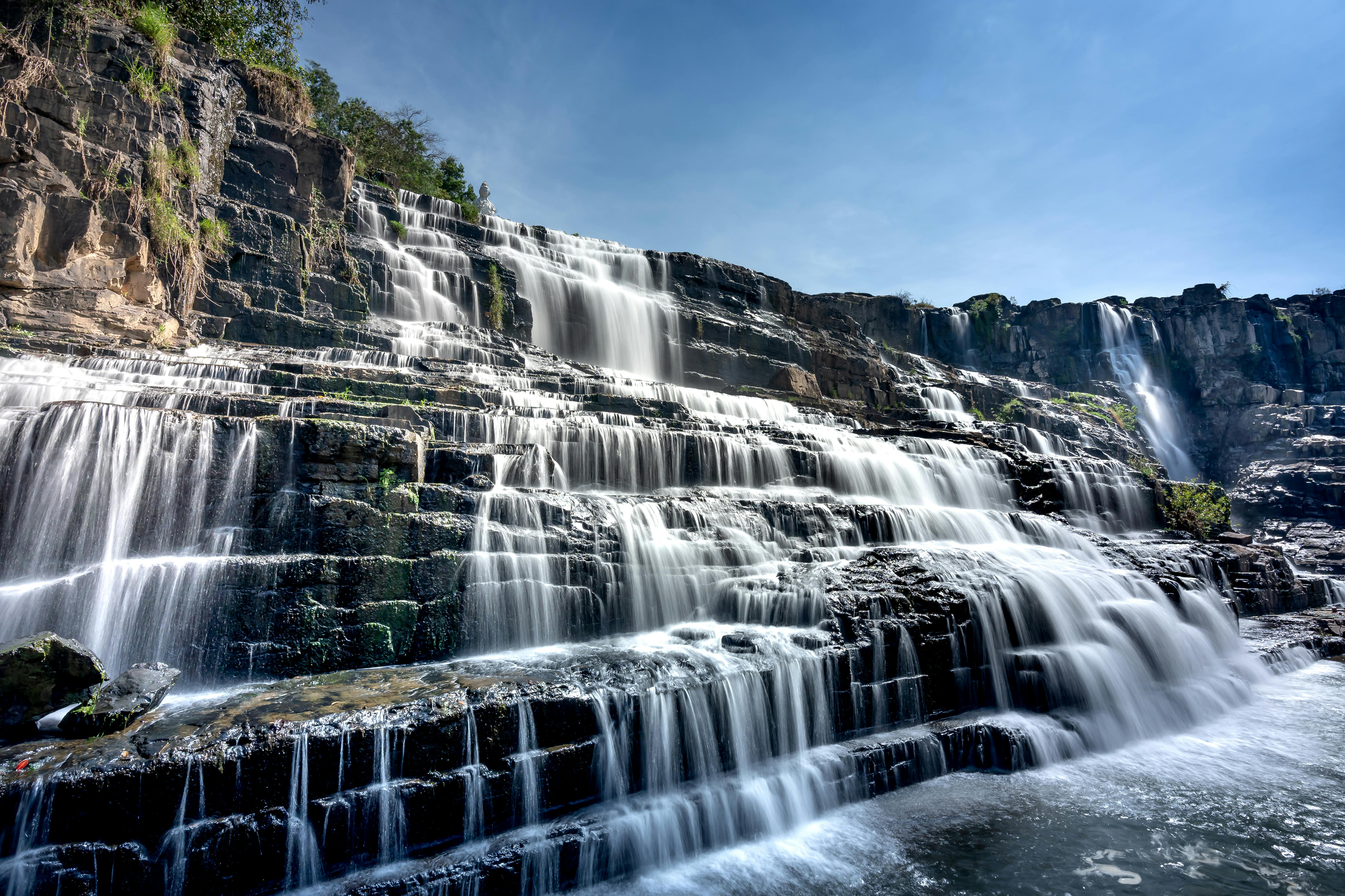 Waterfalls Under Blue Sky · Free Stock Photo