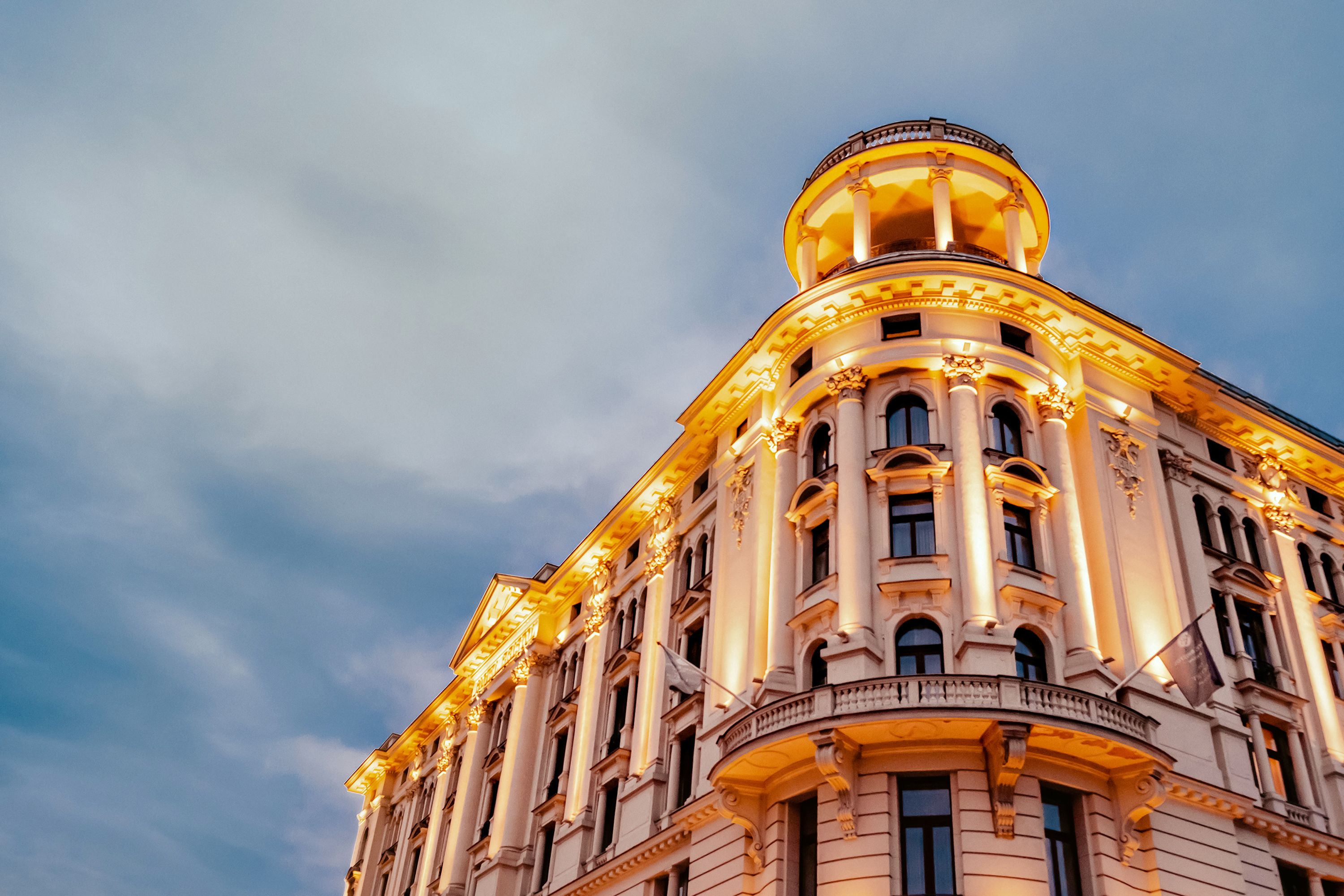 Illuminated Building in City · Free Stock Photo