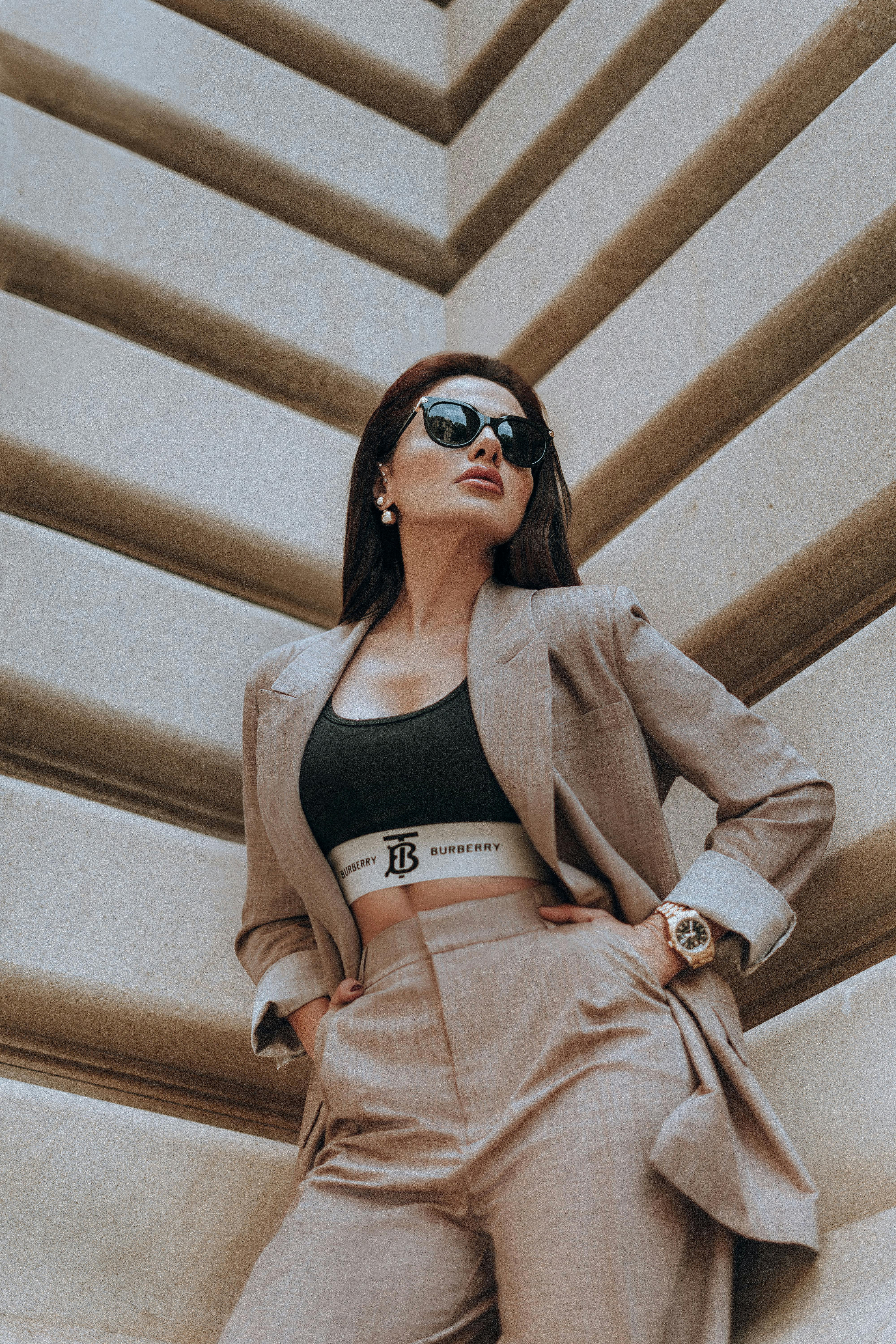 Low Angle Shot of Woman in Beige Suit · Free Stock Photo