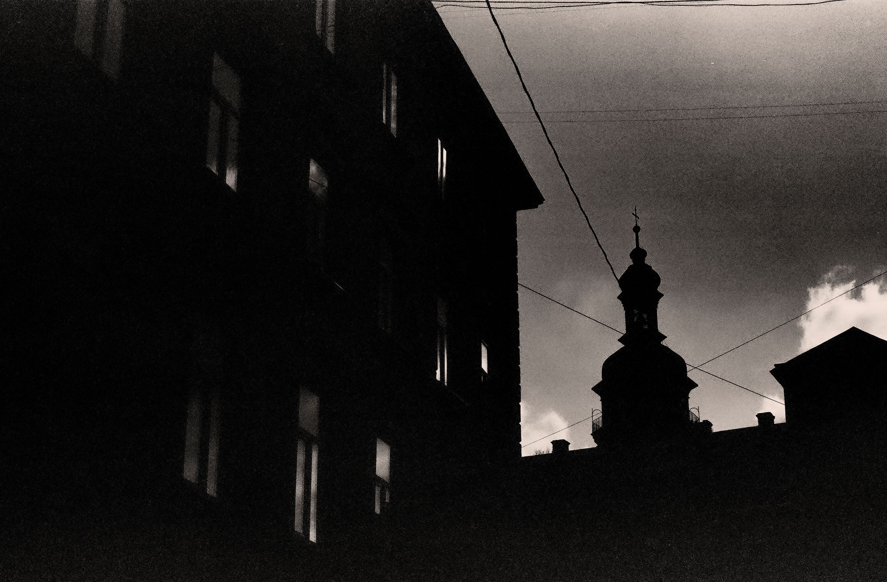 Monochrome Shot of Buildings · Free Stock Photo