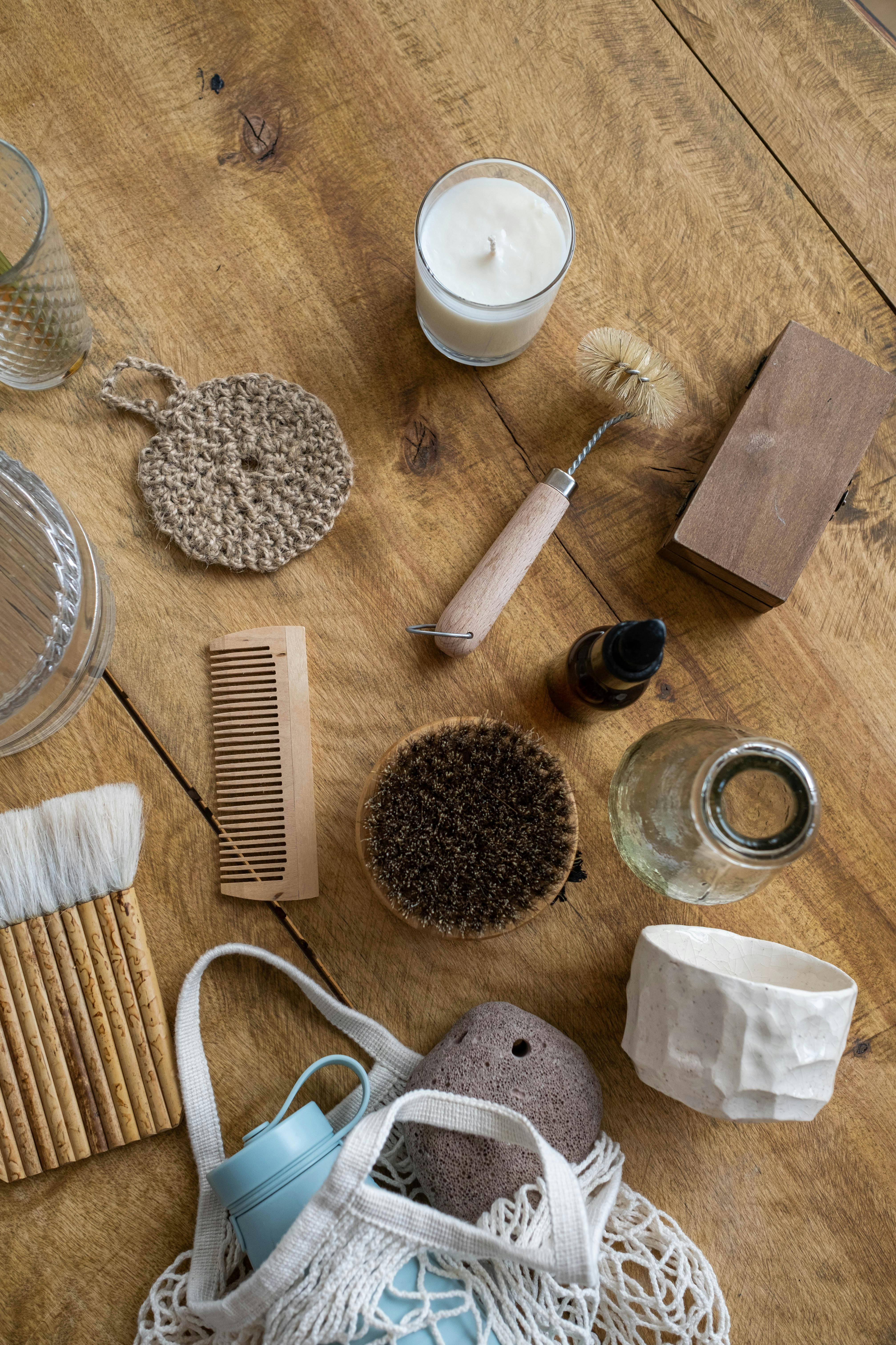 Assorted Objects on a Wooden Surface · Free Stock Photo