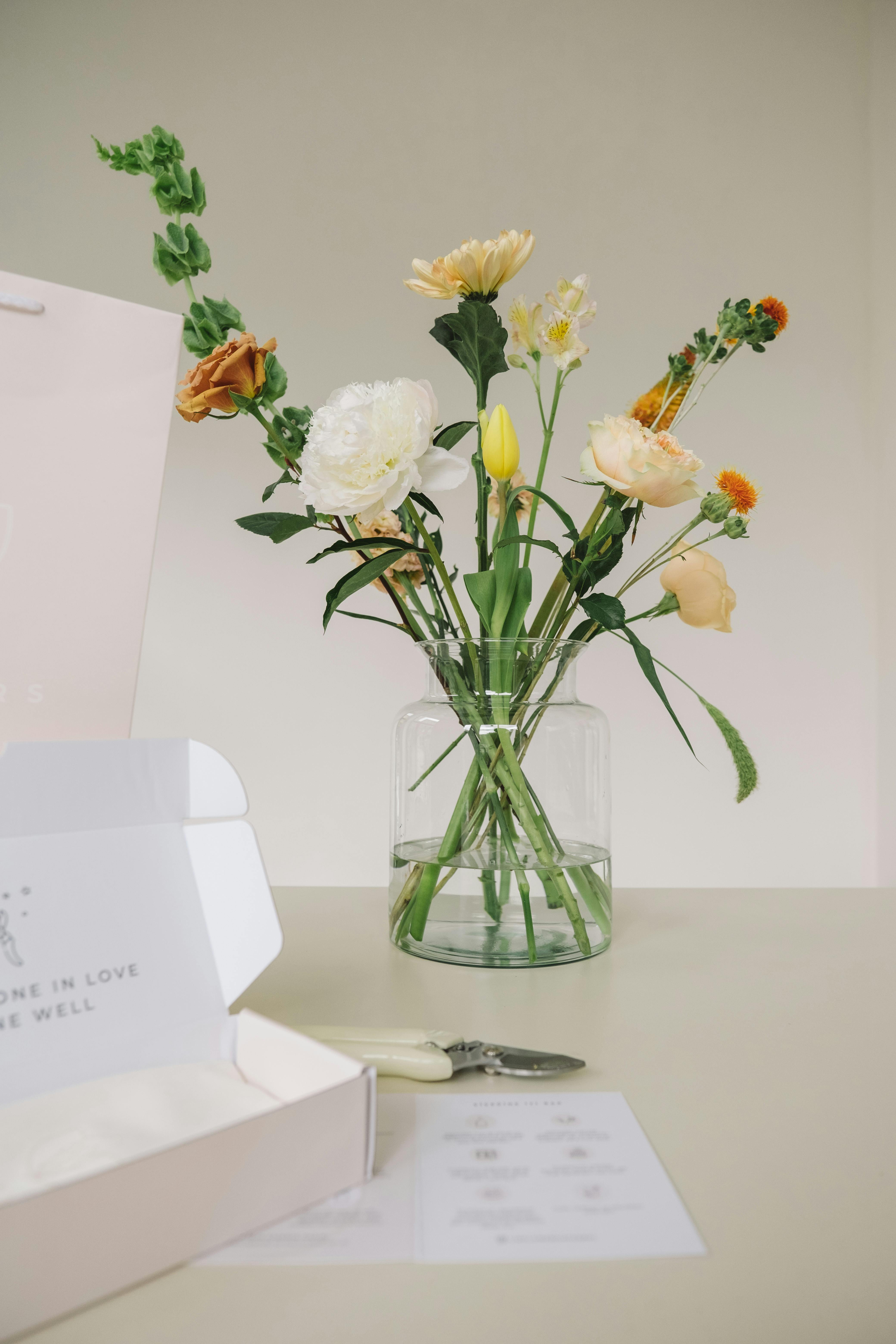 Flowers in the Glass Vase · Free Stock Photo