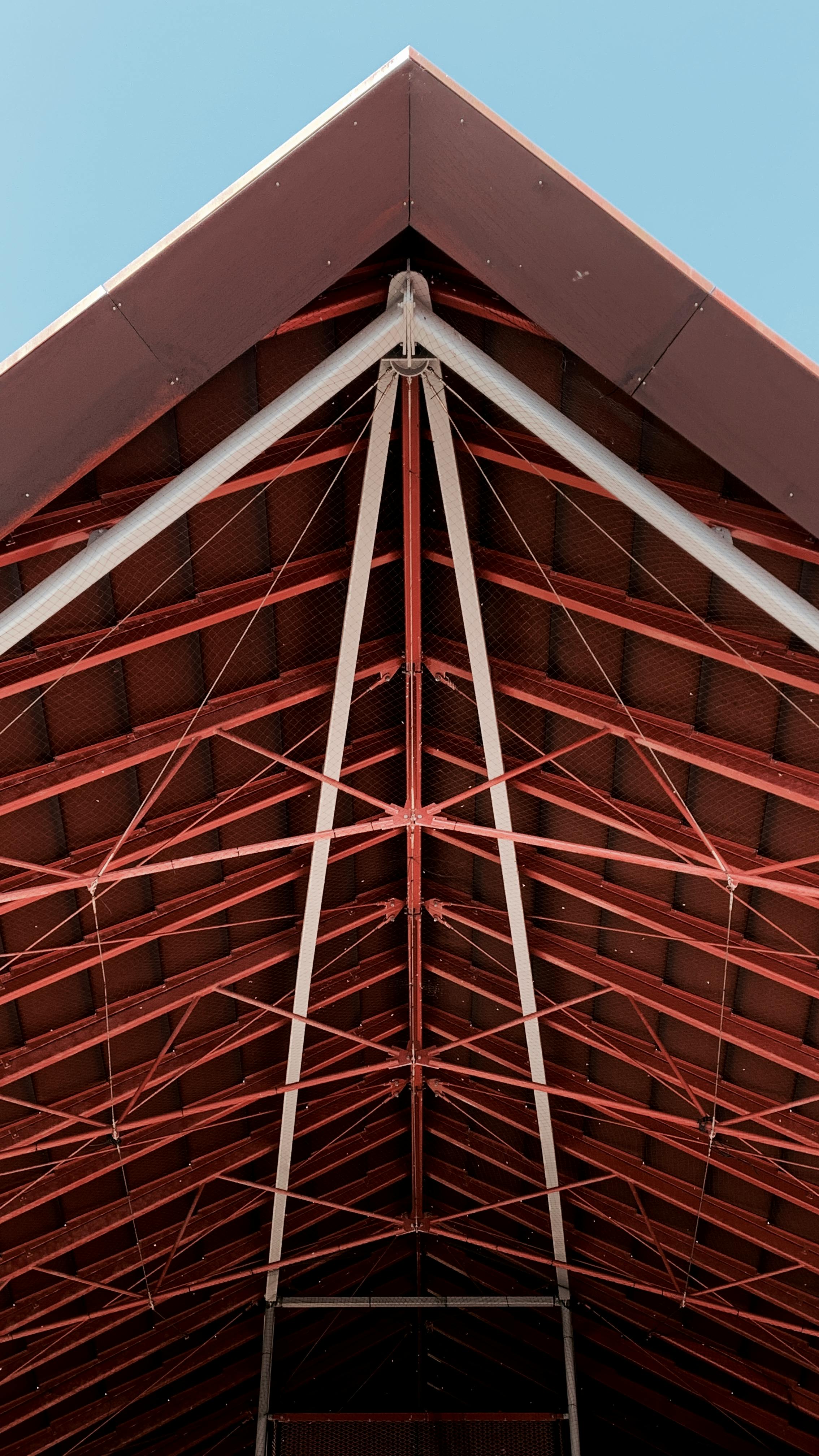 Low Angle Shot of Steel Trusses · Free Stock Photo
