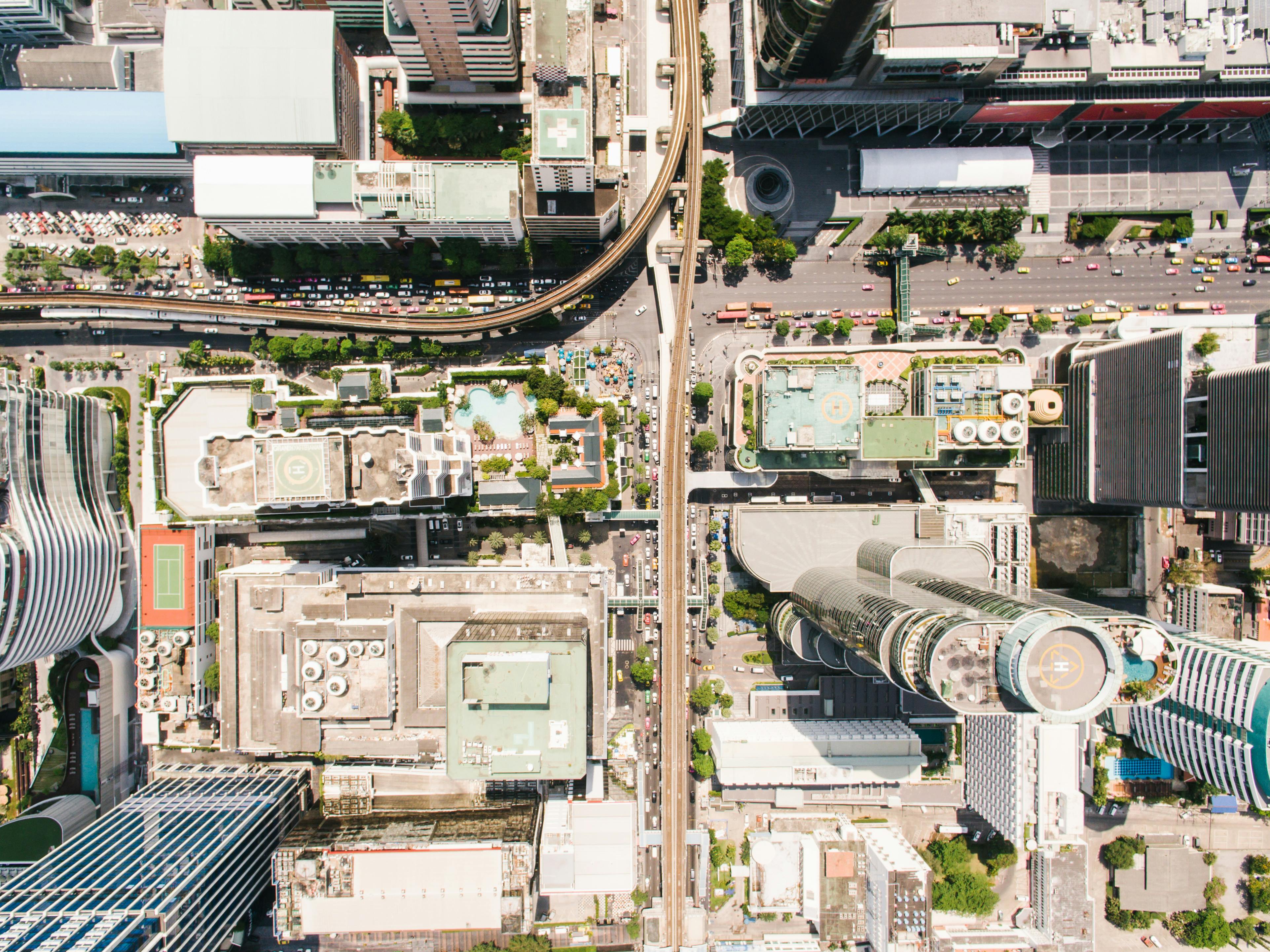 Aerial View of City Buildings · Free Stock Photo