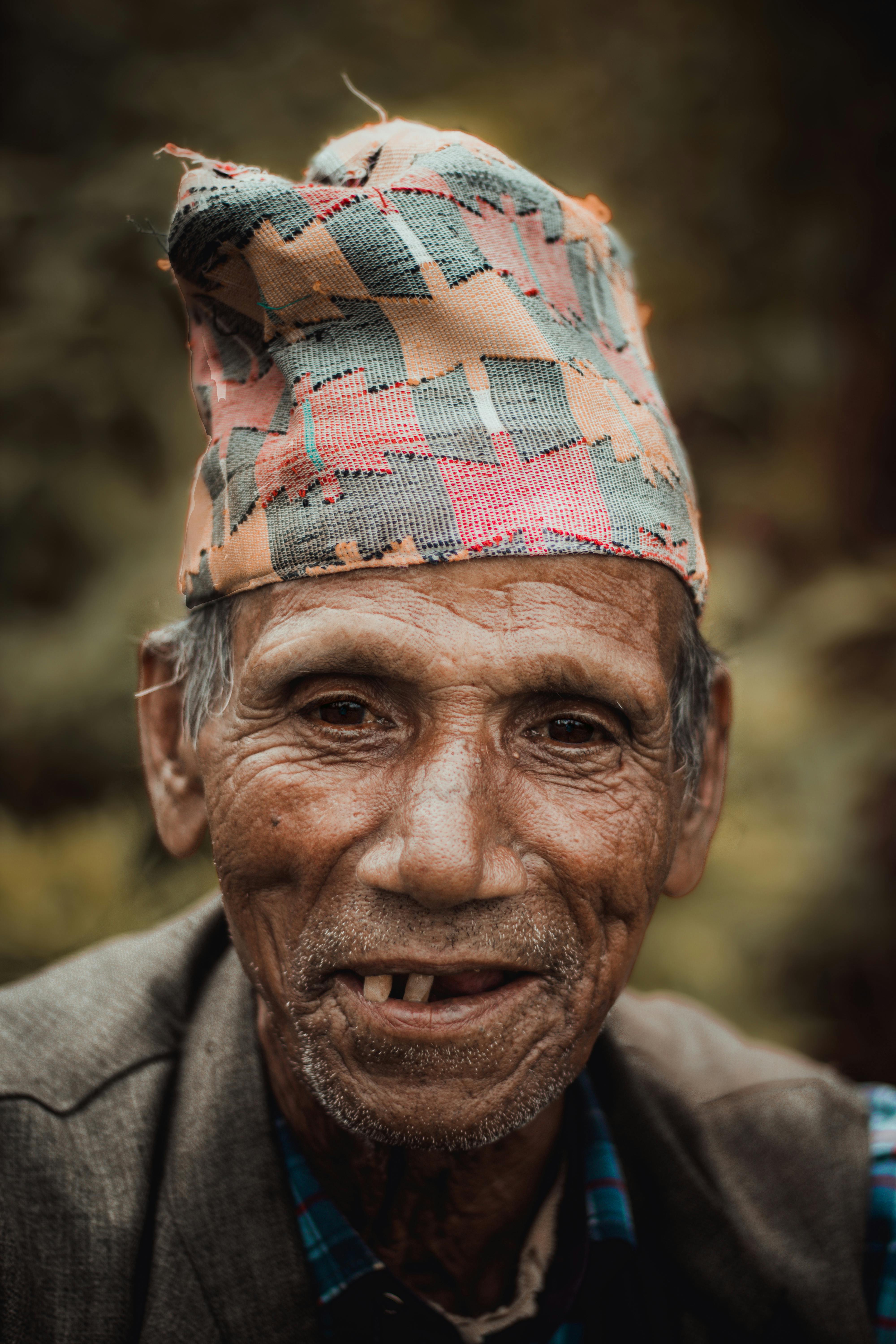 Close Up Photo of Elderly Man with Facial Hair Wearing Headscarf · Free ...