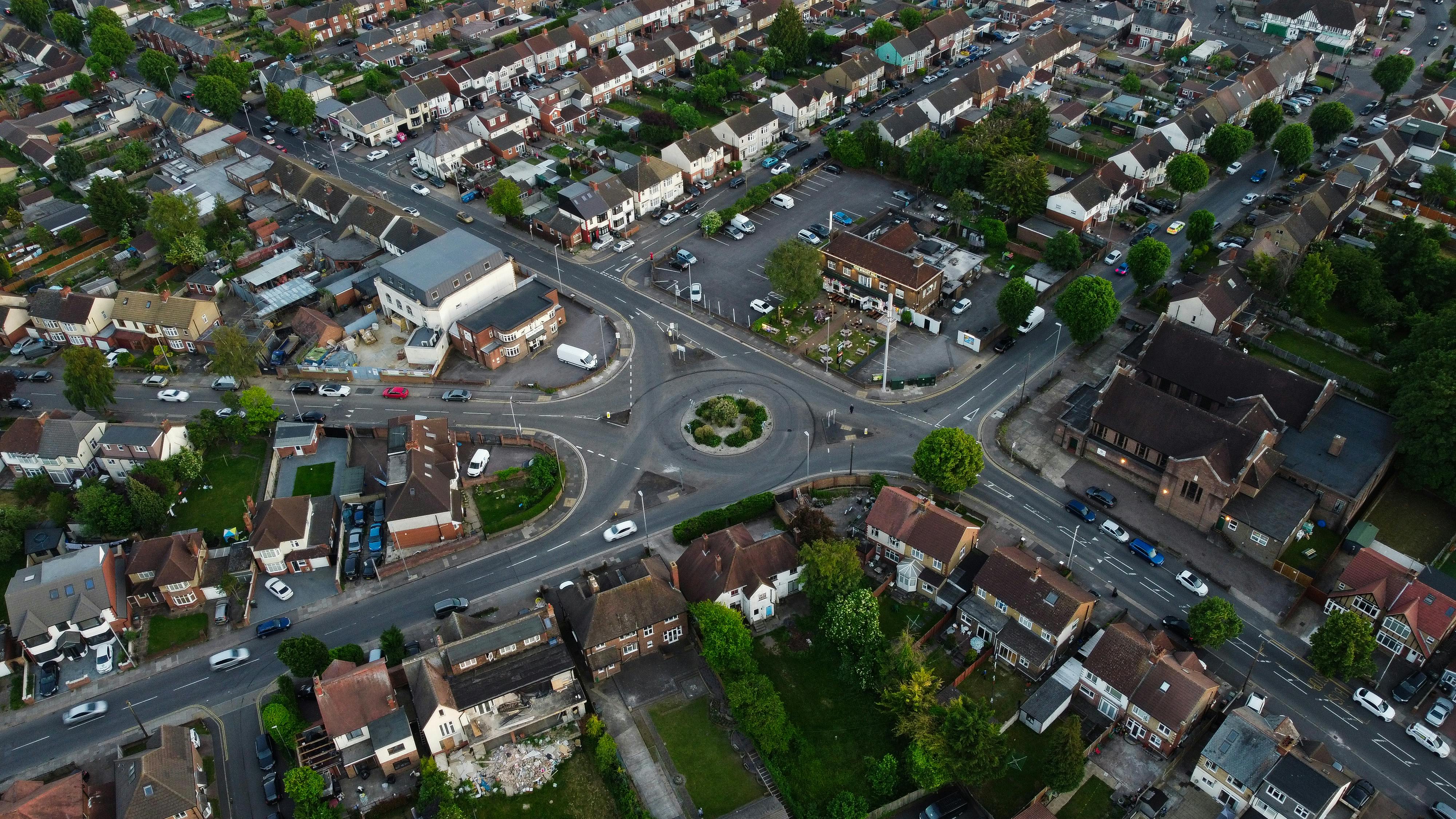 Aerial View of a Residential Area · Free Stock Photo