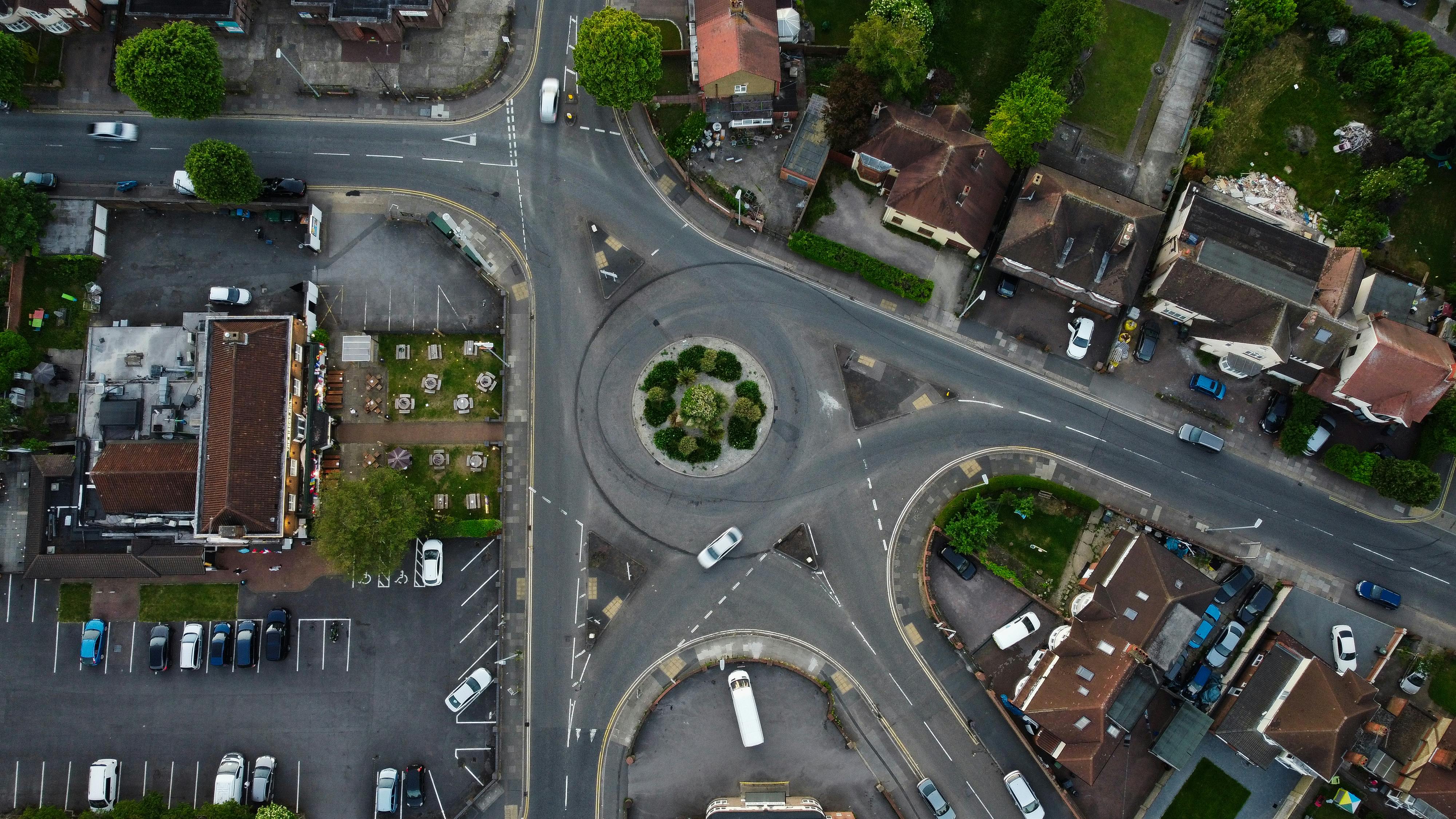 Aerial Photography of a Roundabout · Free Stock Photo